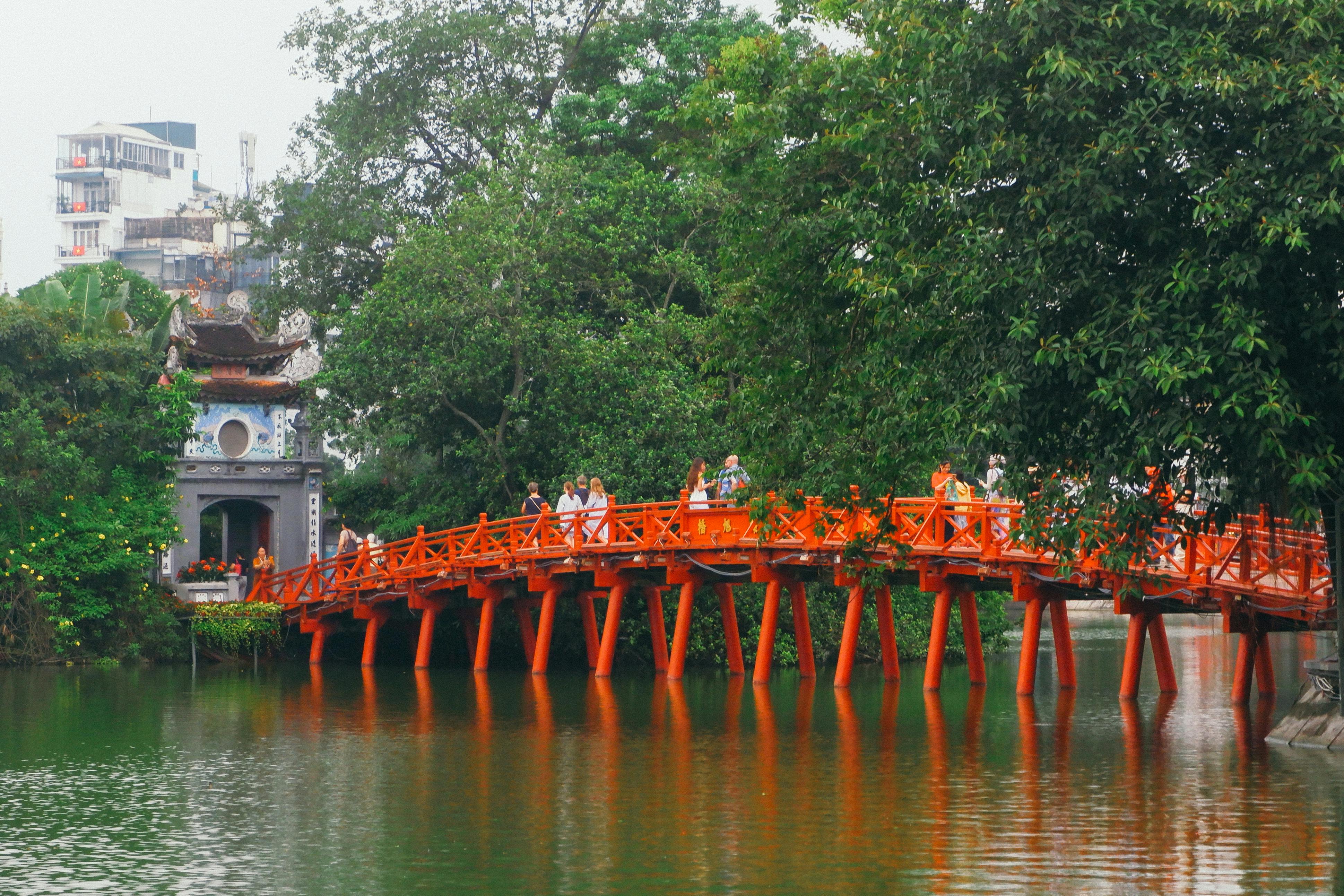 Red Bridge at Hoan Kiem Lake, Hanoi, Vietnam · Free Stock Photo