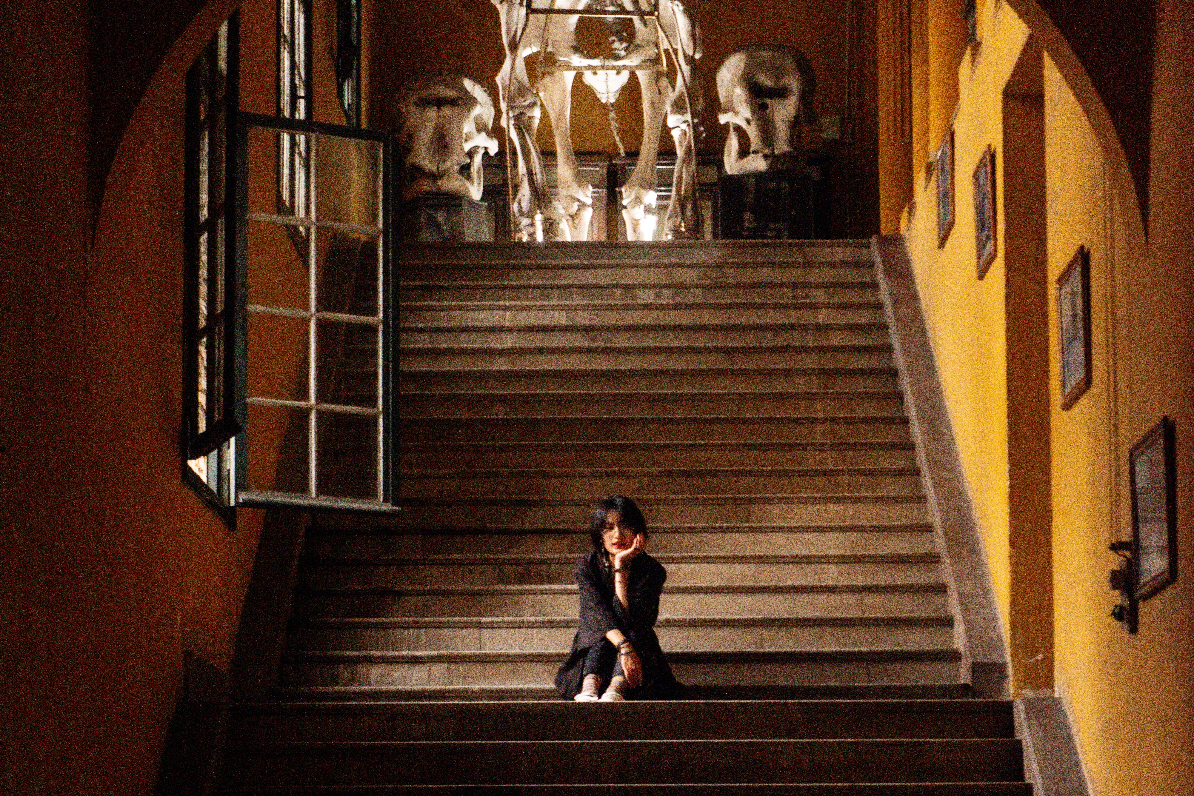 Thoughtful Portrait on Museum Staircase in Hanoi · Free Stock Photo