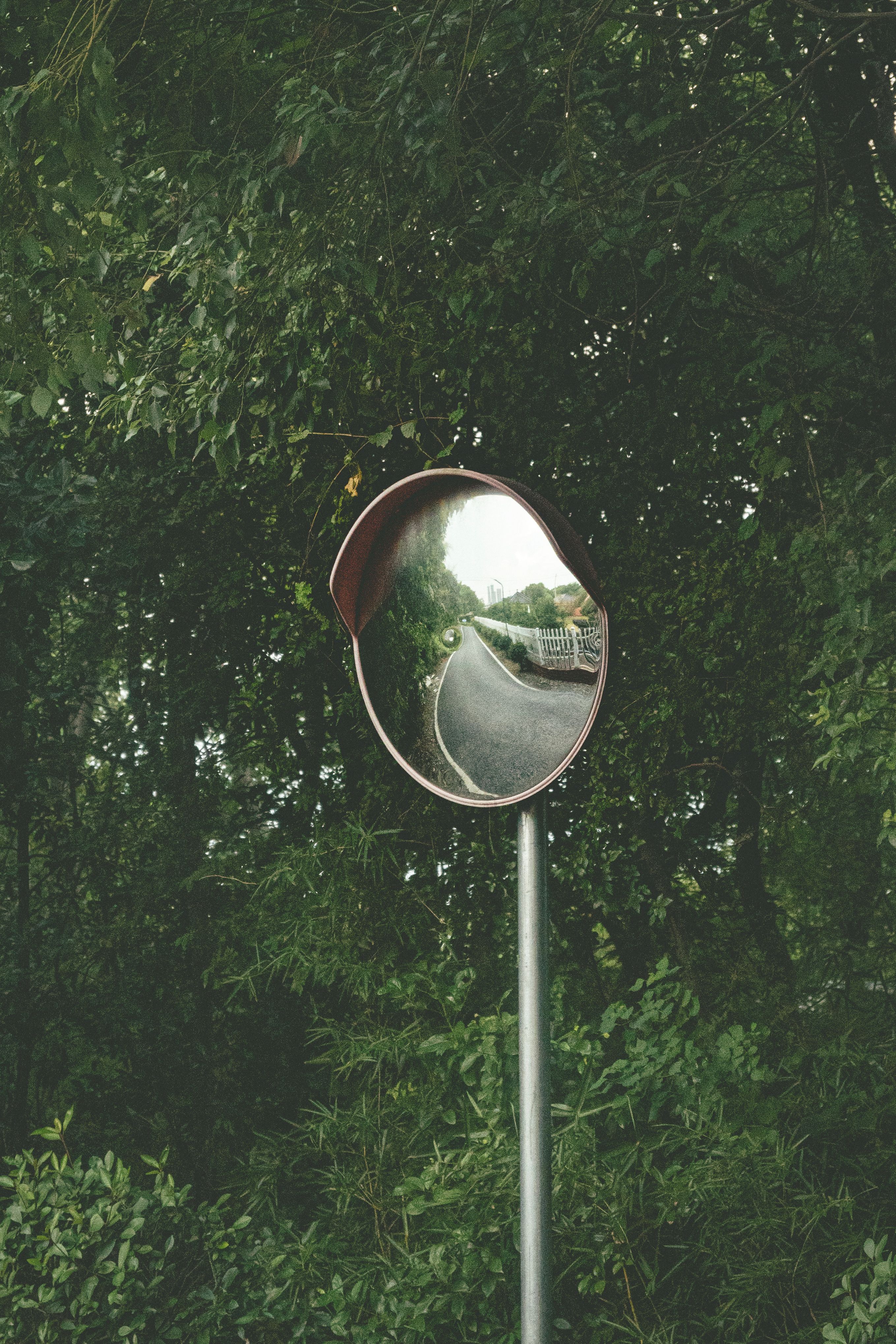 Outdoor Reflection in Highway Mirror · Free Stock Photo