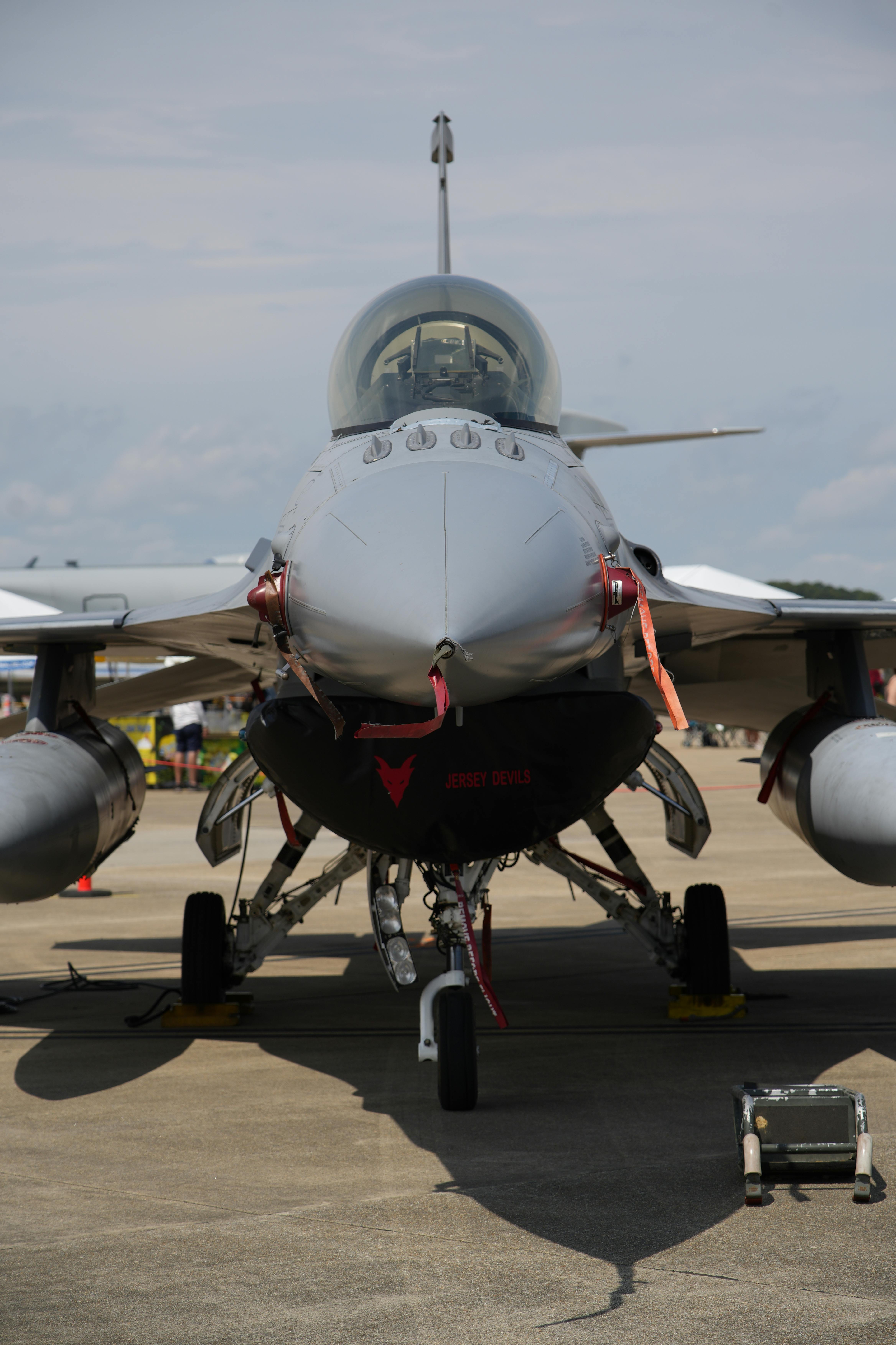 Front View of Fighter Jet on Runway in Hampton · Free Stock Photo