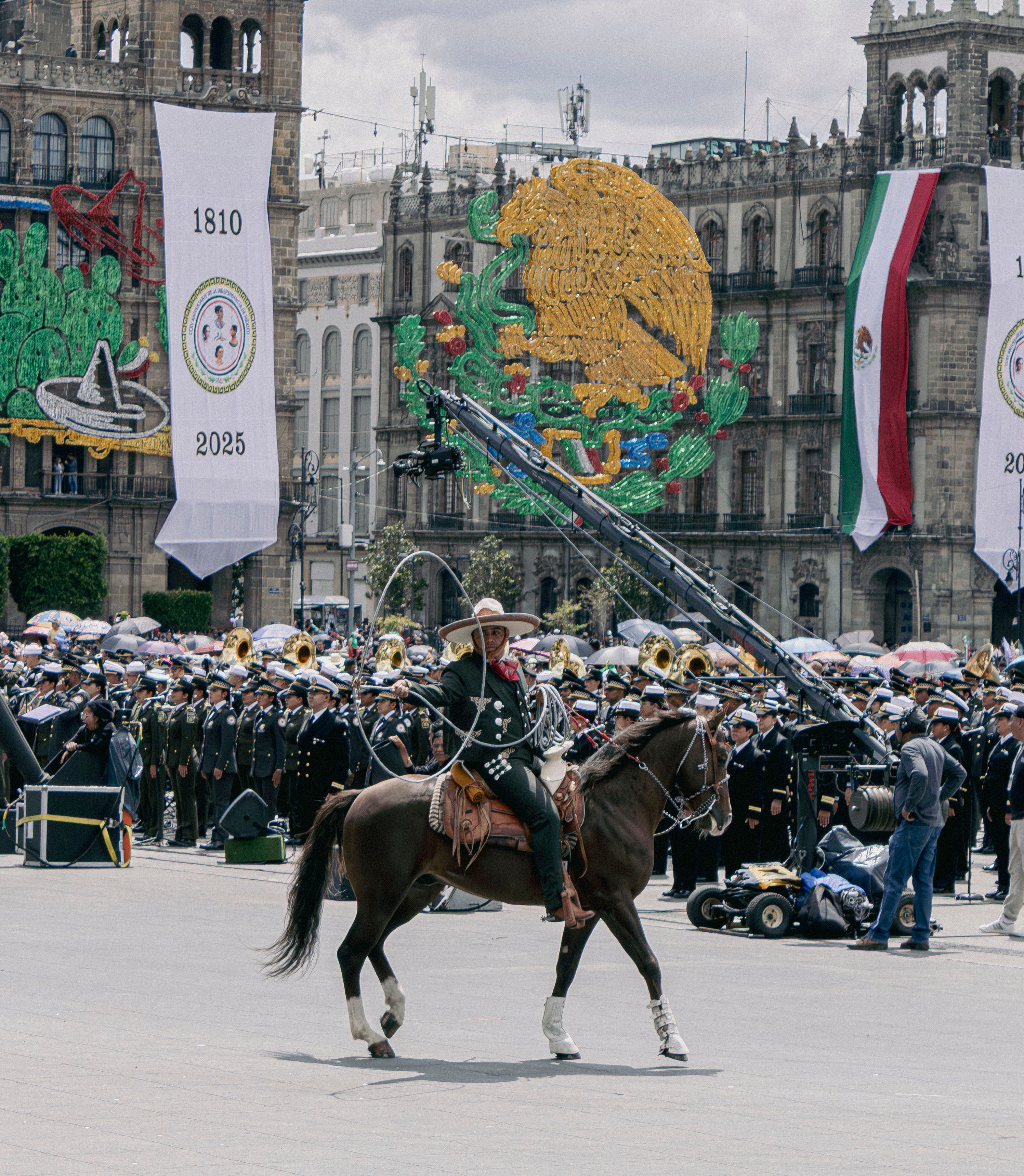 Equestrian Performance at Mexican Civic Celebration · Free Stock Photo