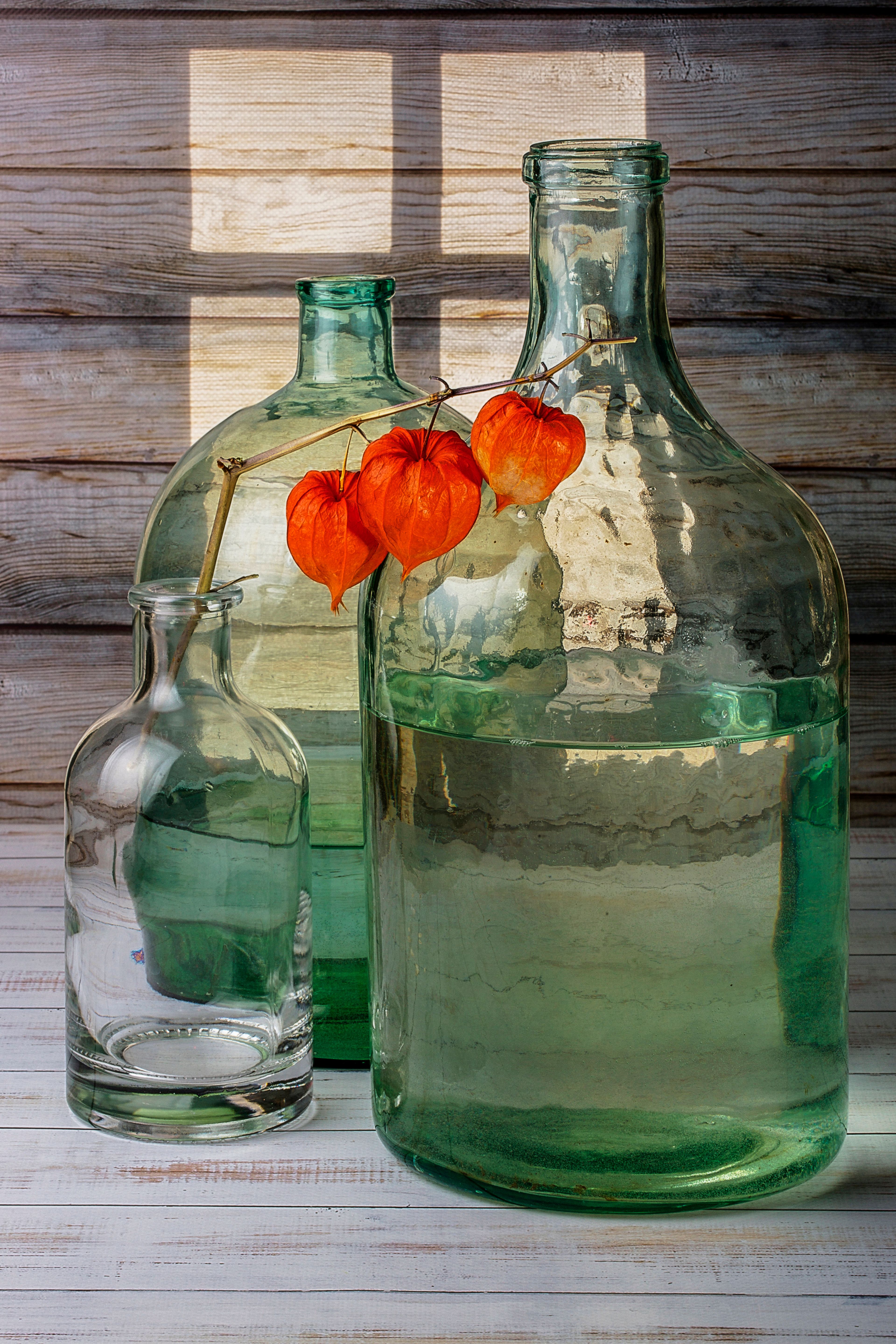 Artistic Still Life with Vintage Glass Bottles · Free Stock Photo
