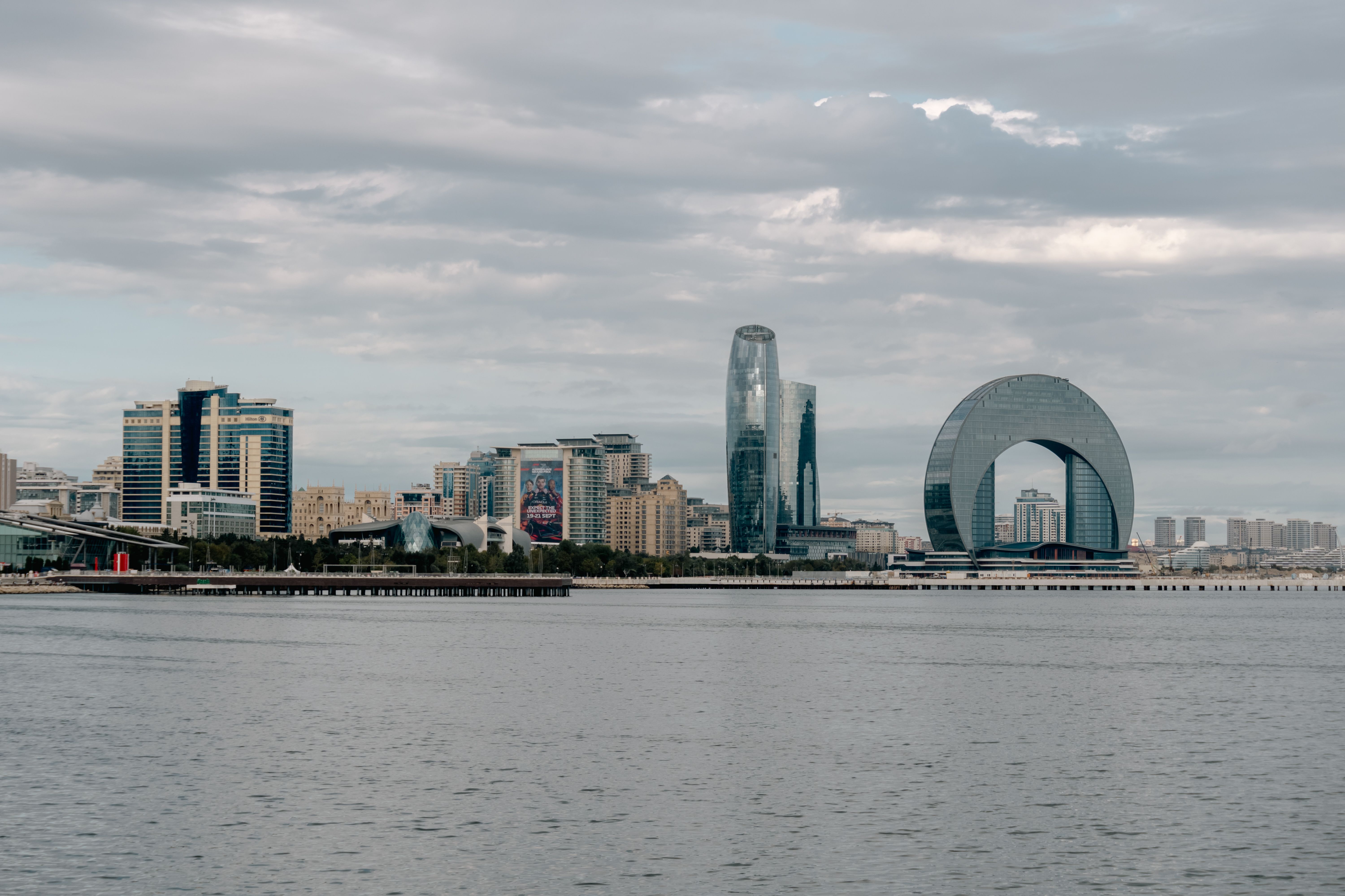 Baku City Skyline with Iconic Architecture · Free Stock Photo