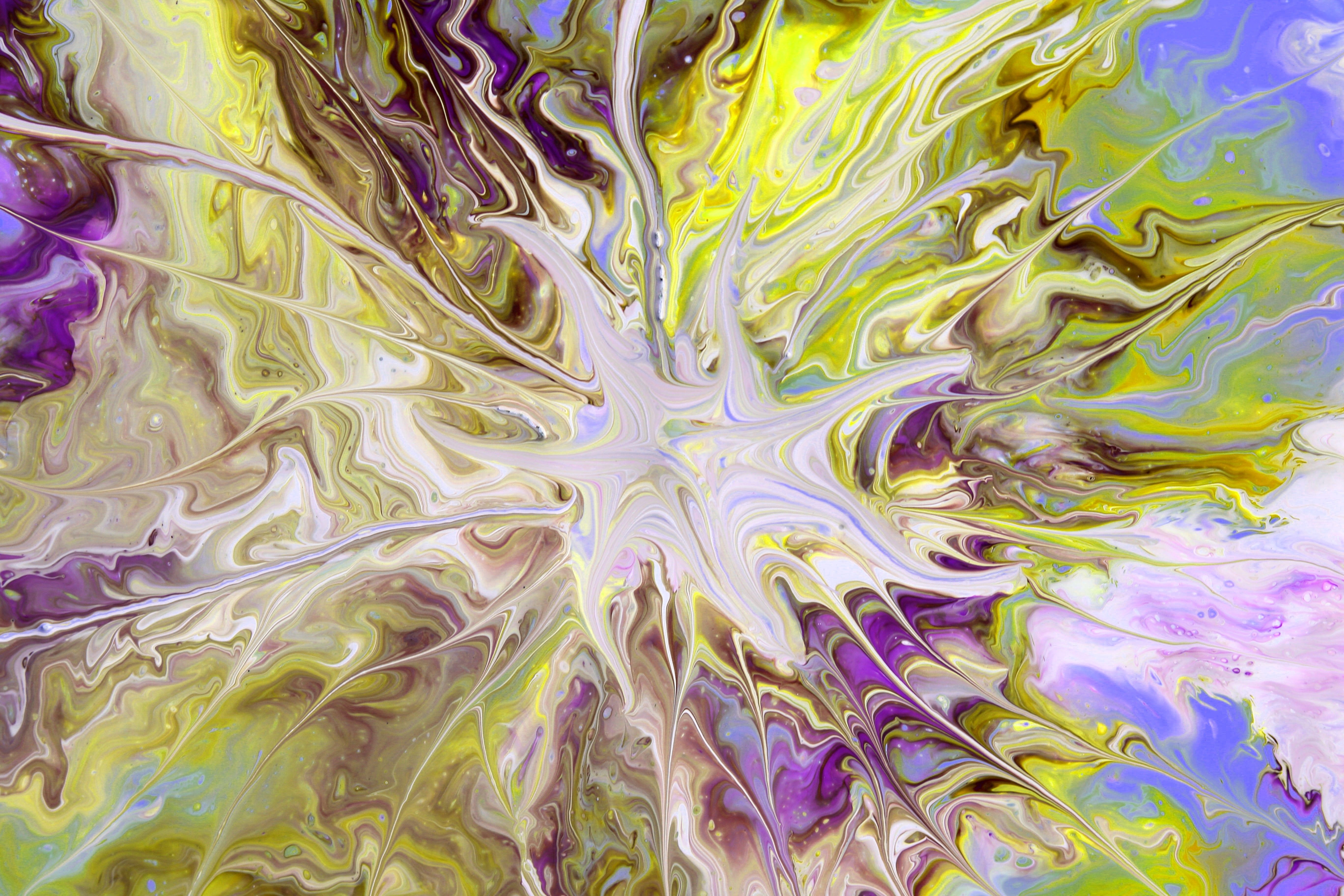 Vibrant Abstract Acrylic Paint Swirl Art · Free Stock Photo