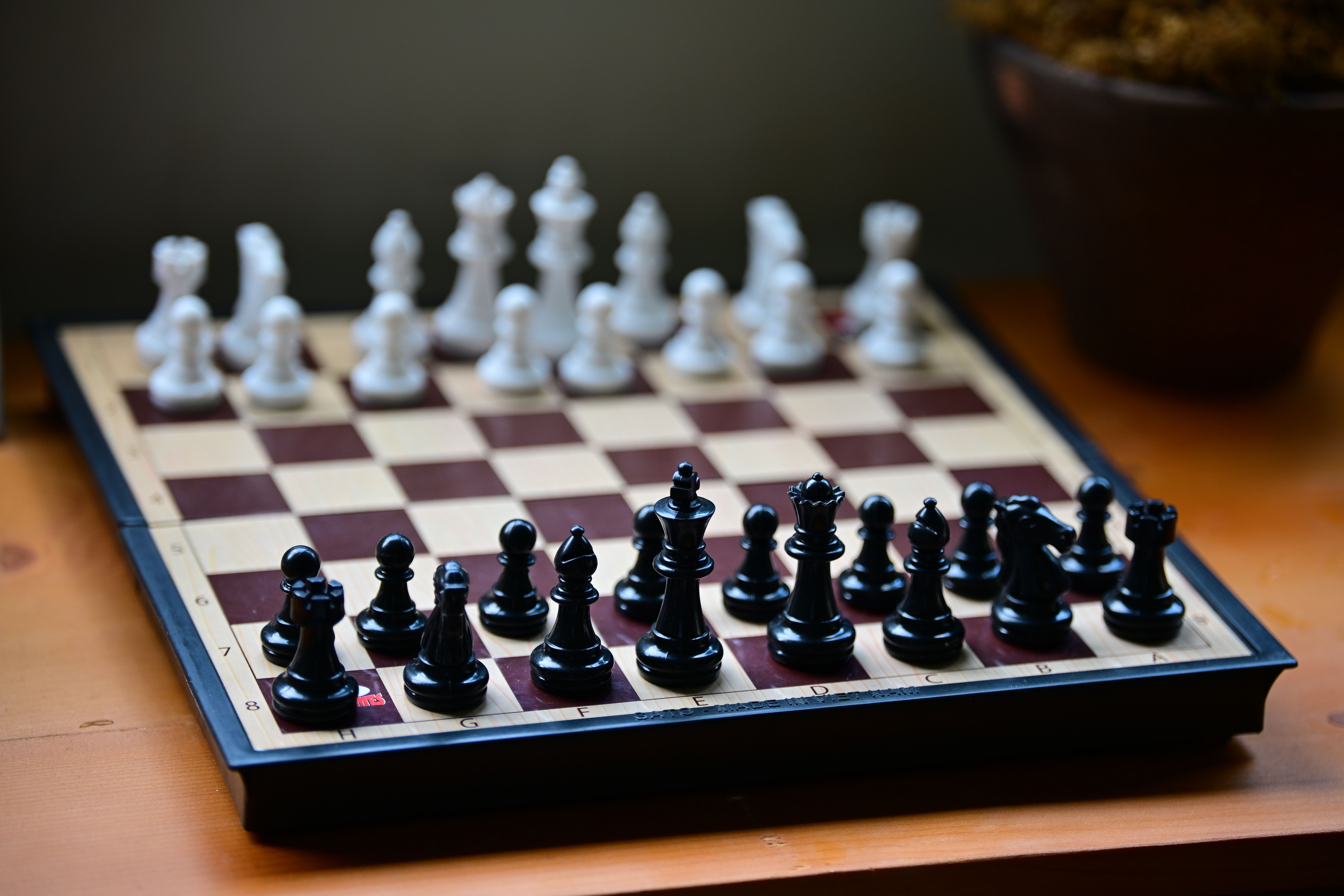 Classic Chess Board with Pieces Ready for Play · Free Stock Photo