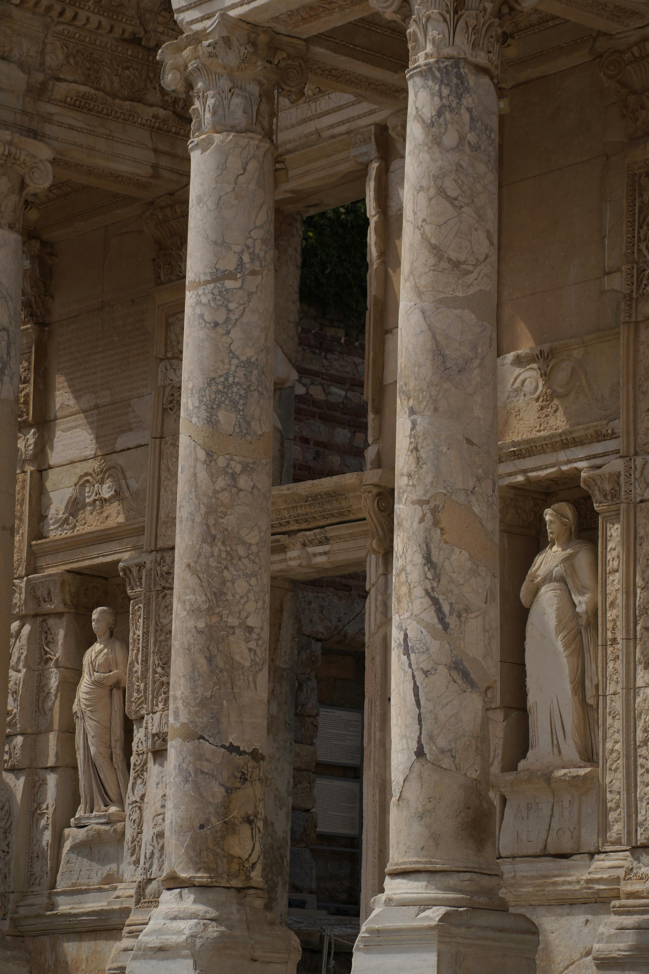 Ancient Roman Architecture with Marble Statues · Free Stock Photo
