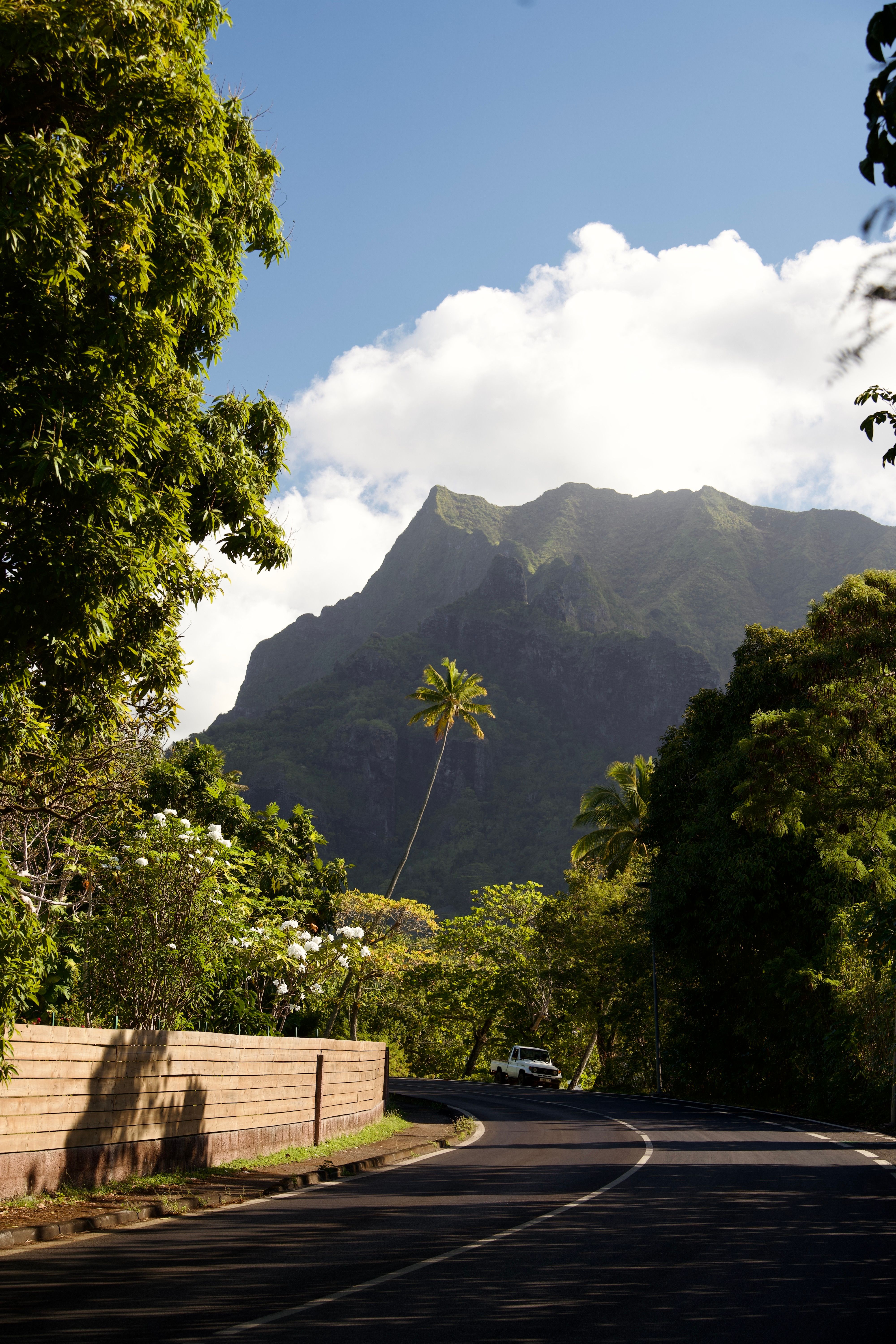 Scenic Roadway in Moorea with Mountain View · Free Stock Photo