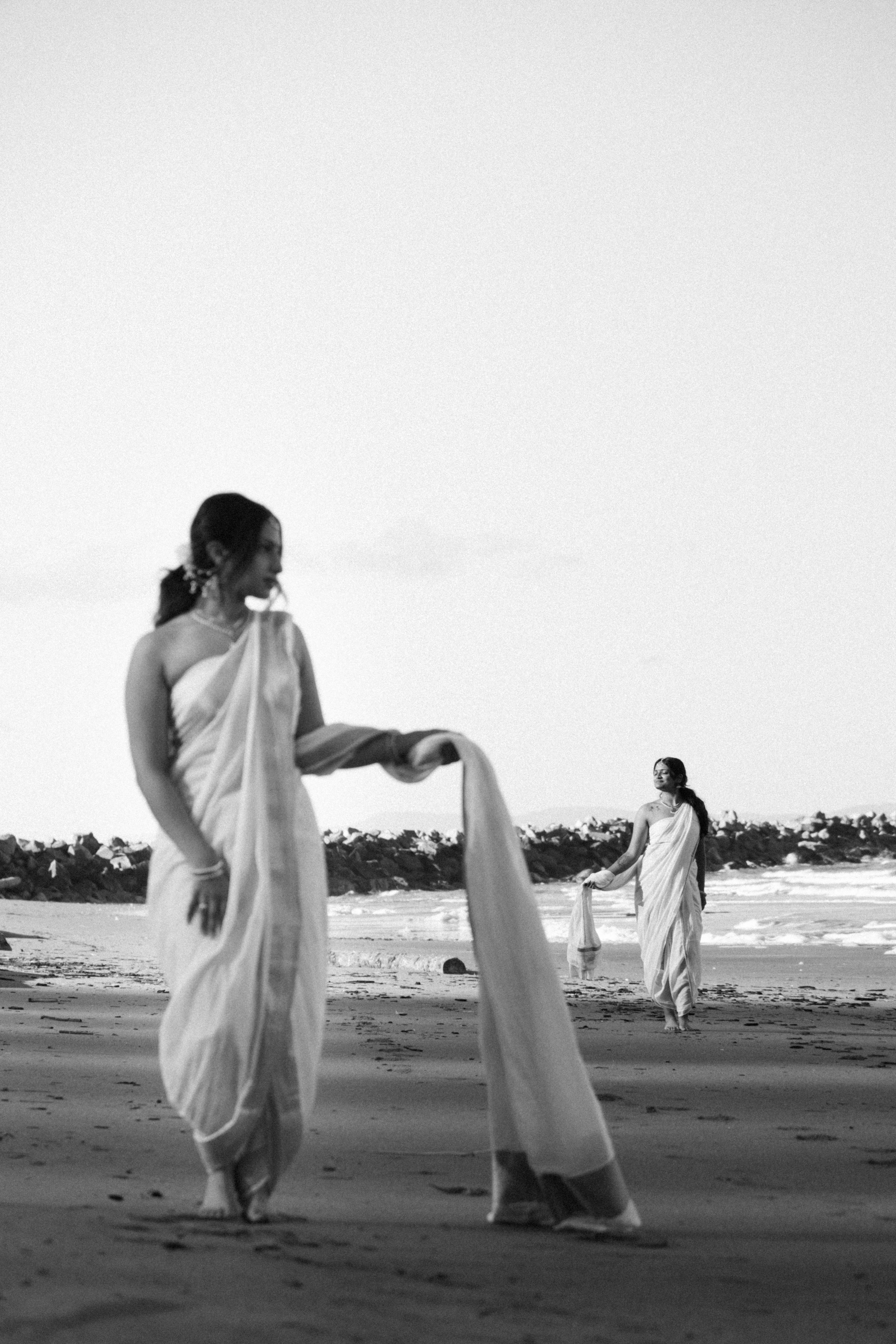 Elegant Black and White Beach Portrait in Vancouver · Free Stock Photo