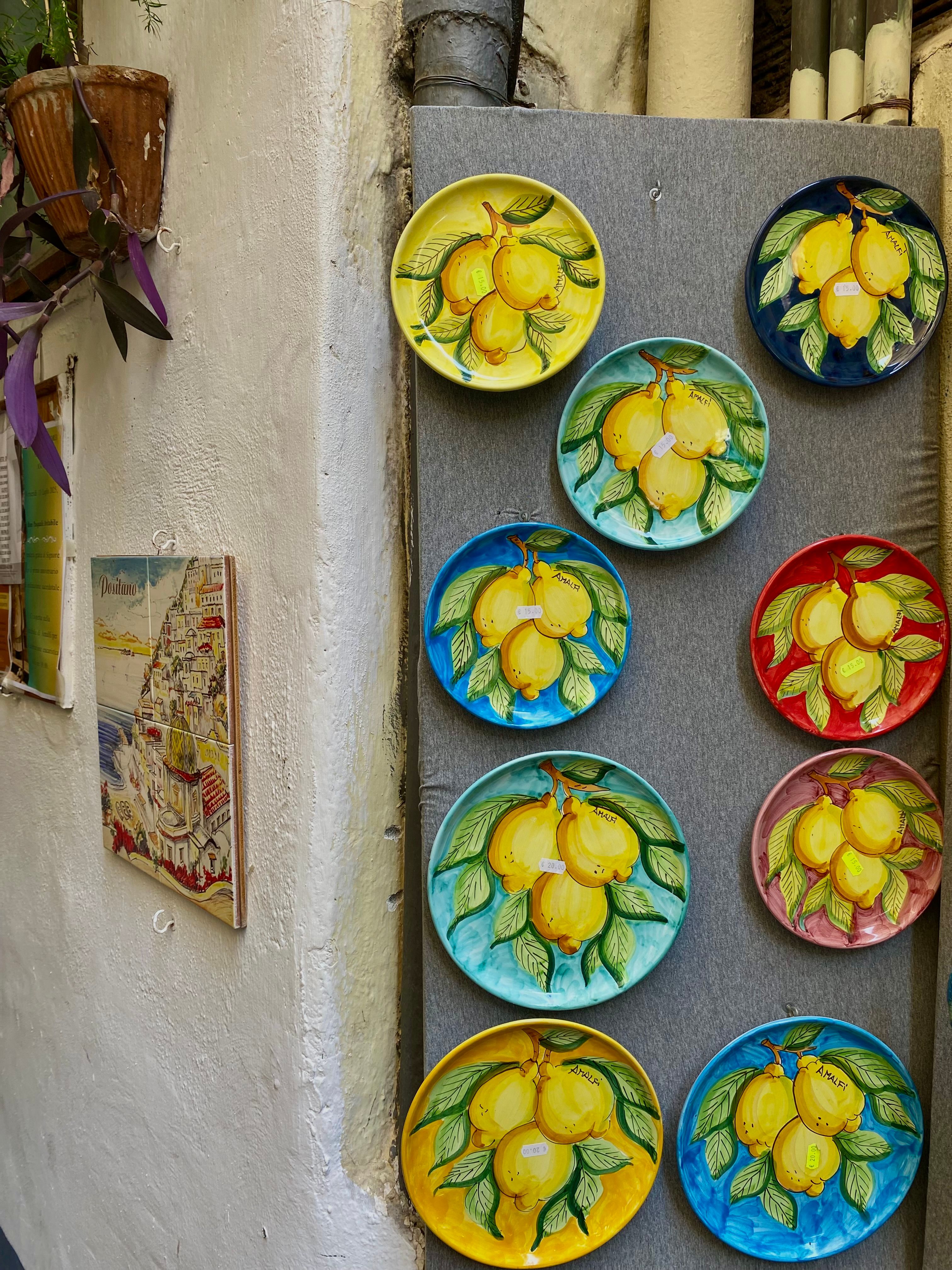 Colorful Lemon-Themed Italian Ceramic Plates · Free Stock Photo