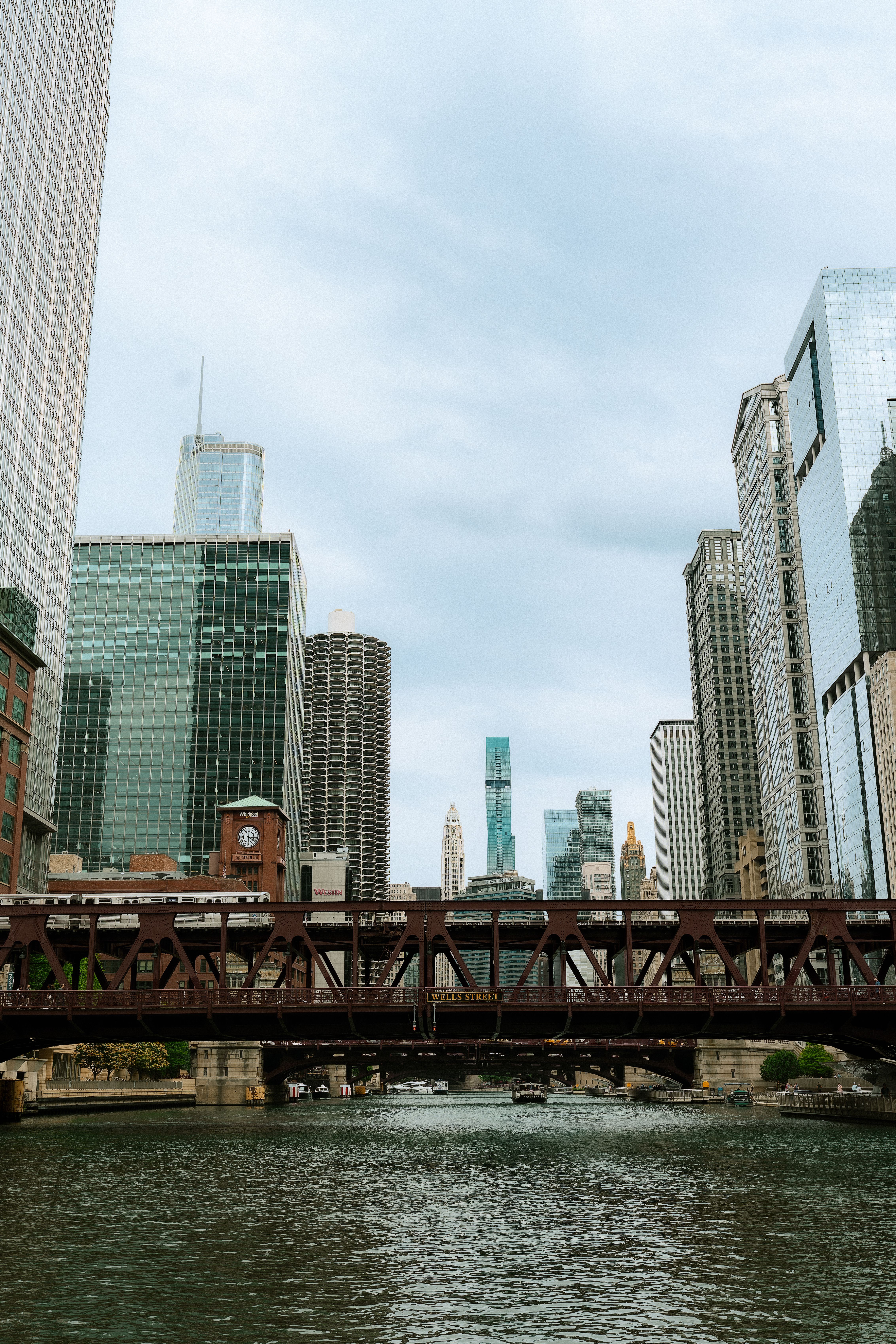Chicago Downtown Skyline with Iconic Bridge · Free Stock Photo