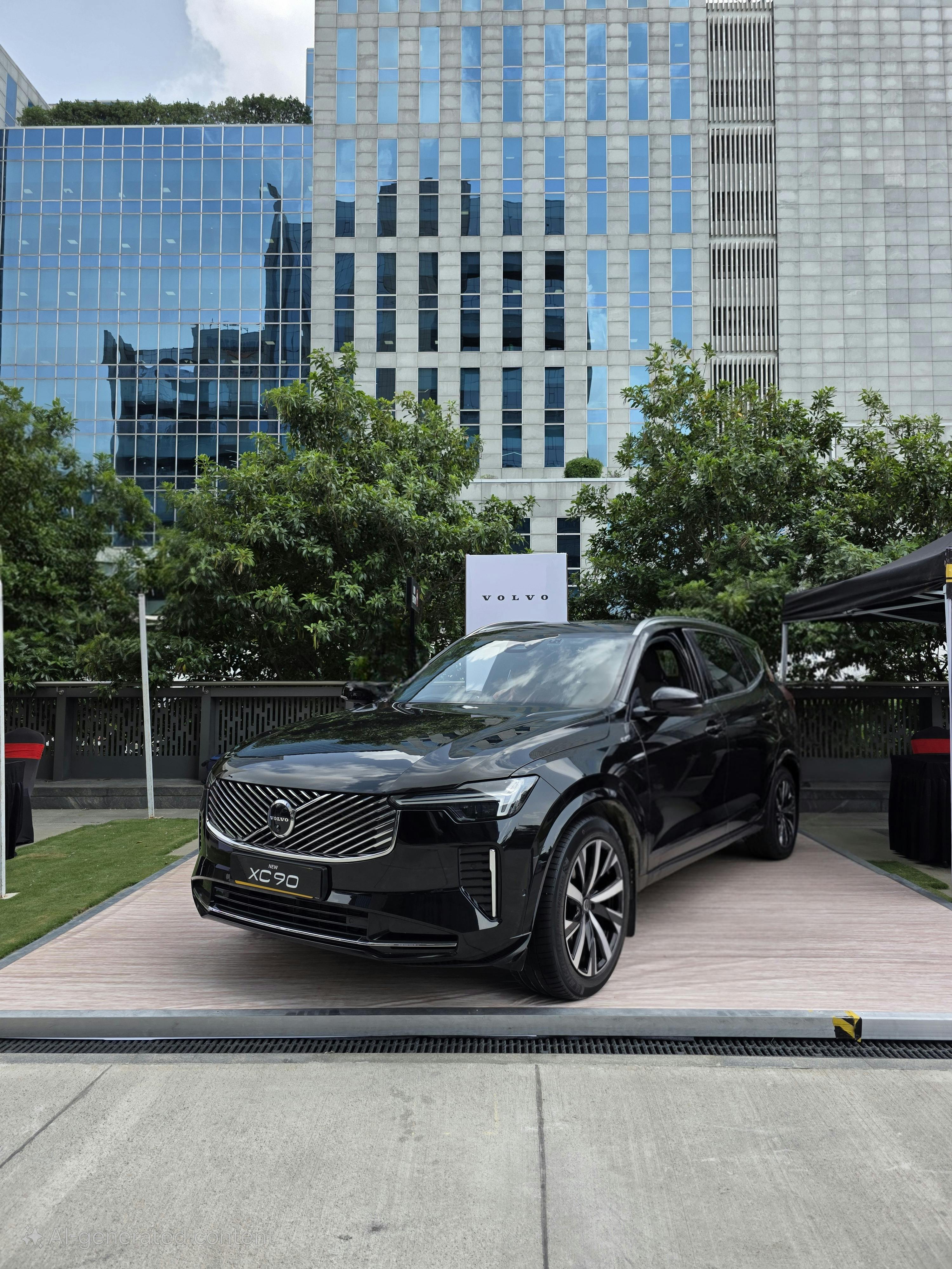 Sleek Black SUV on Urban Street Display · Free Stock Photo