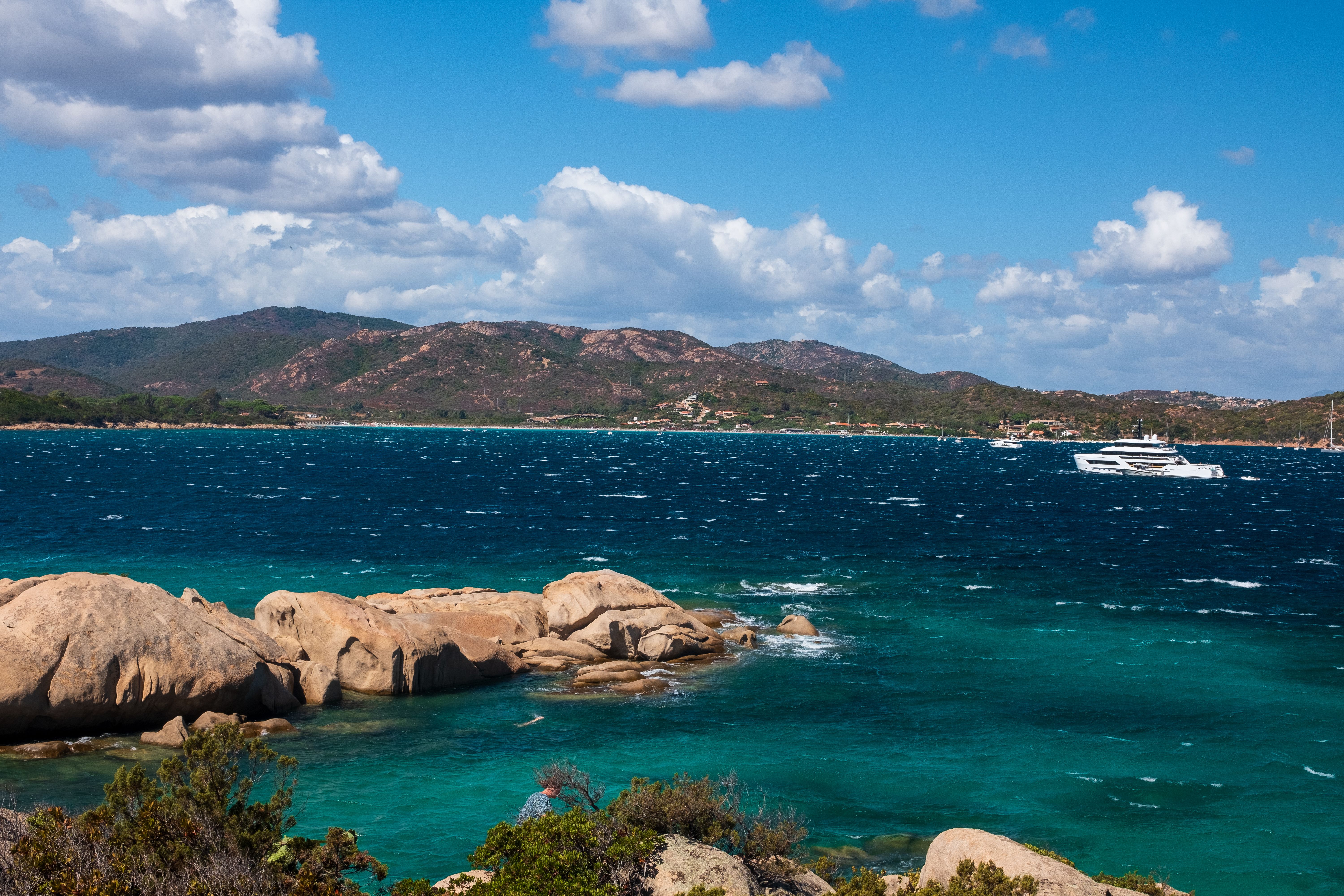 Scenic Coastal View in Sardinia with Yacht · Free Stock Photo