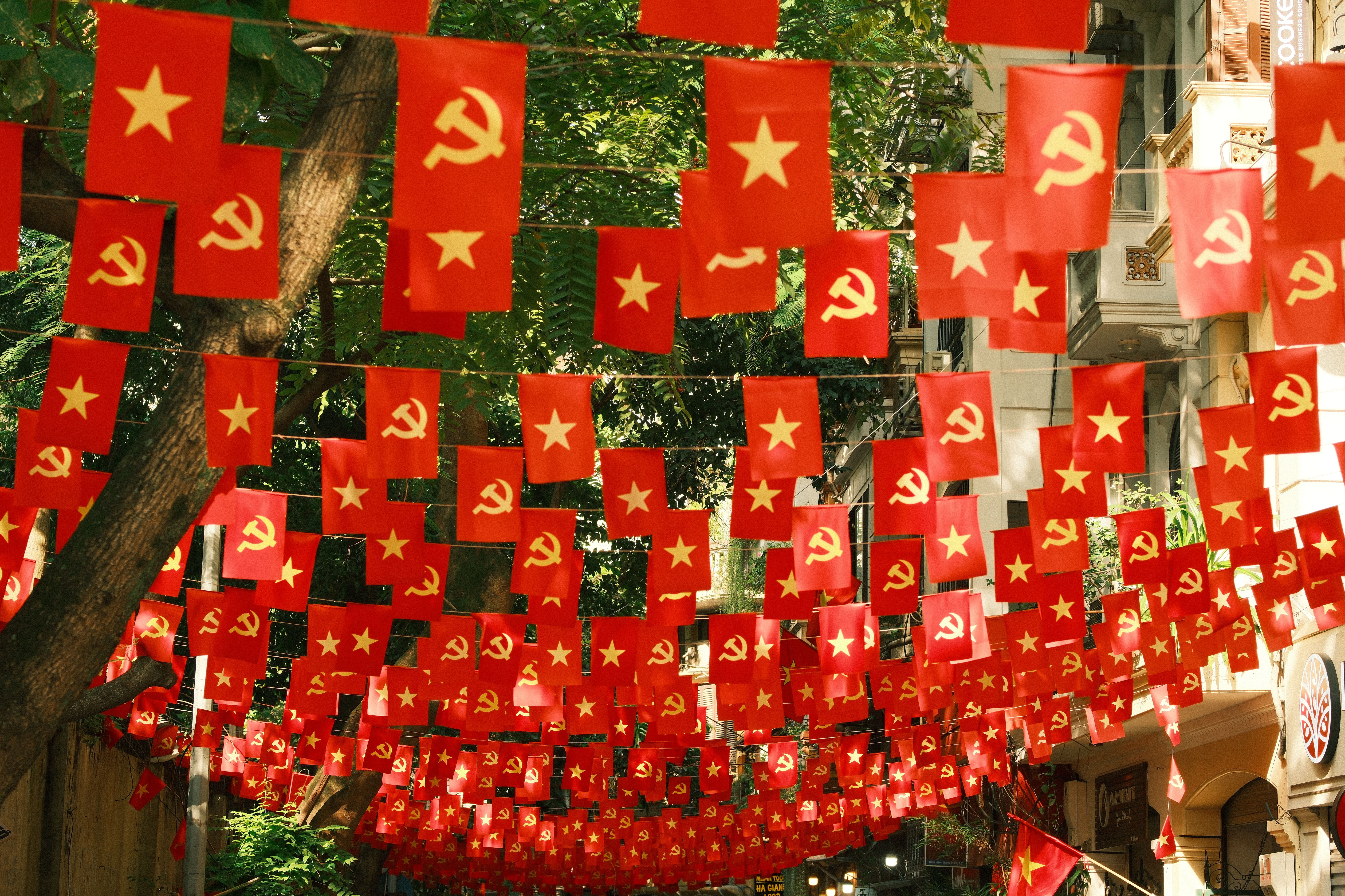 Banners with Communist Symbols on Streets · Free Stock Photo