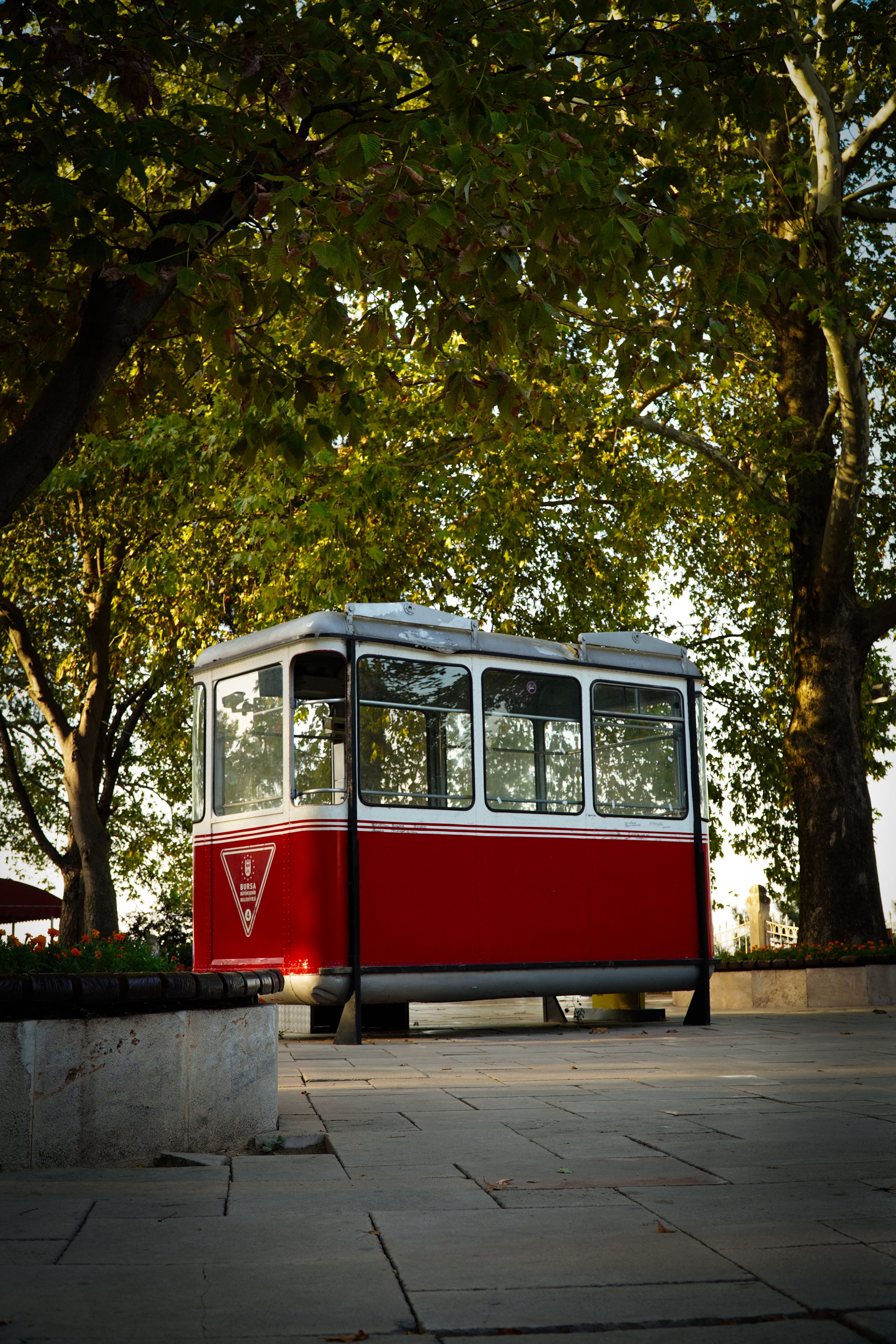 Historic Red Tram in Bursa's Scenic Park · Free Stock Photo