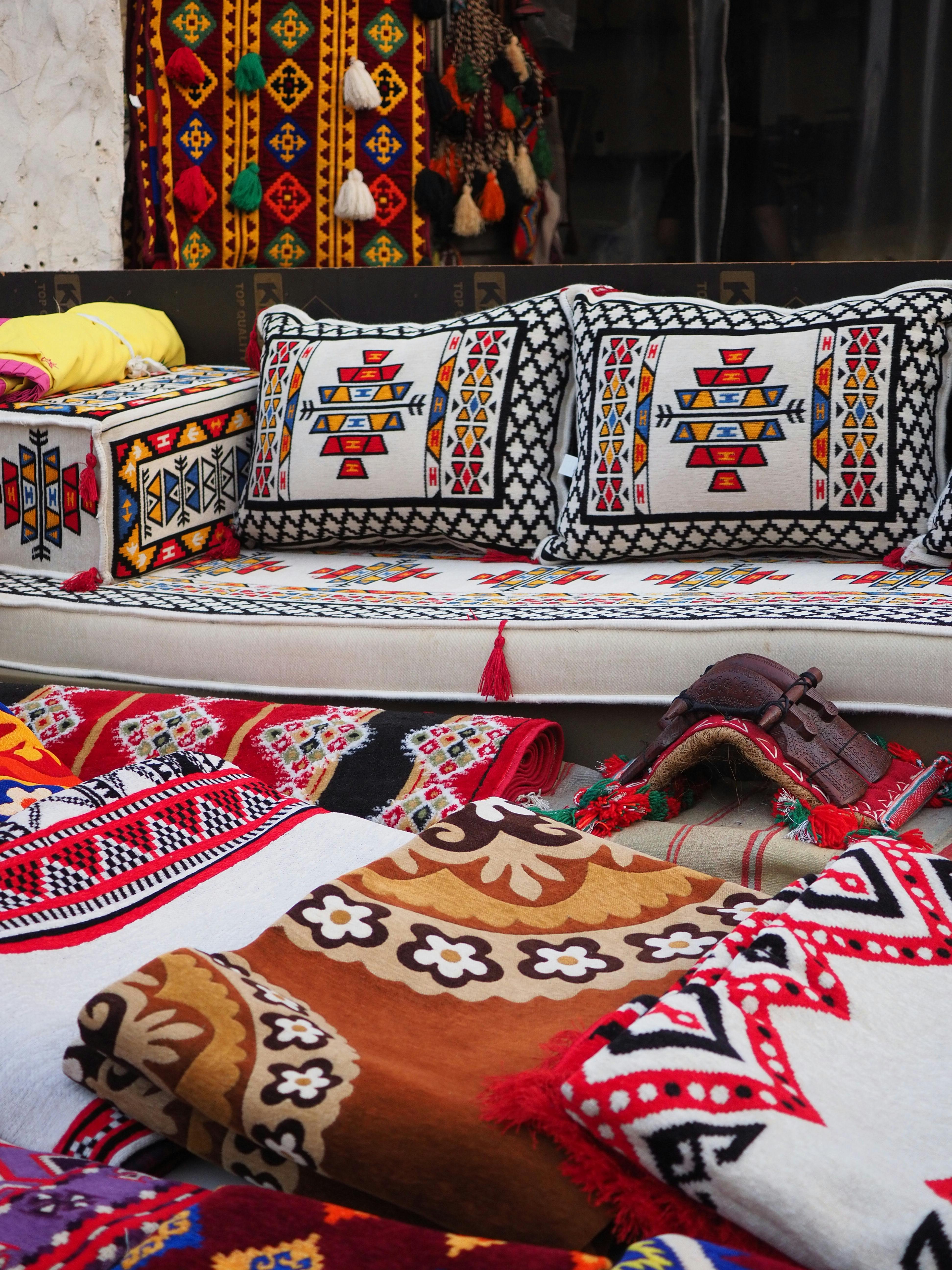 Vibrant Bohemian Textiles at Outdoor Bazaar · Free Stock Photo