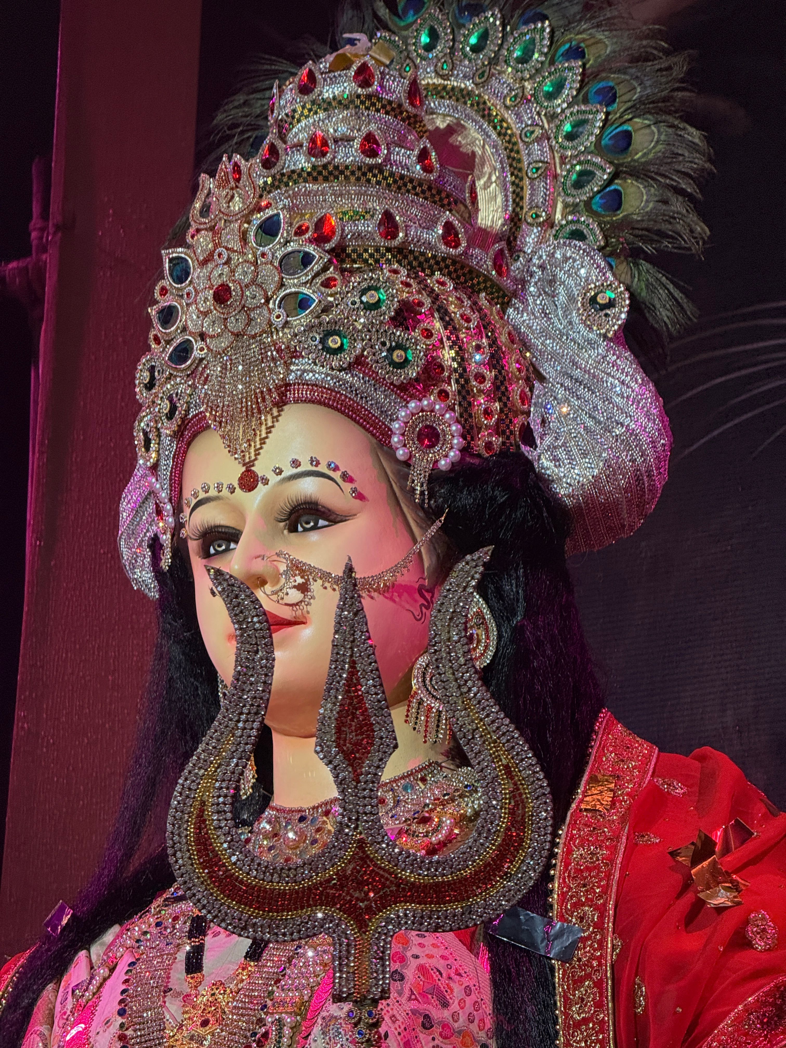 Colorful Idol of Hindu Goddess with Trident · Free Stock Photo