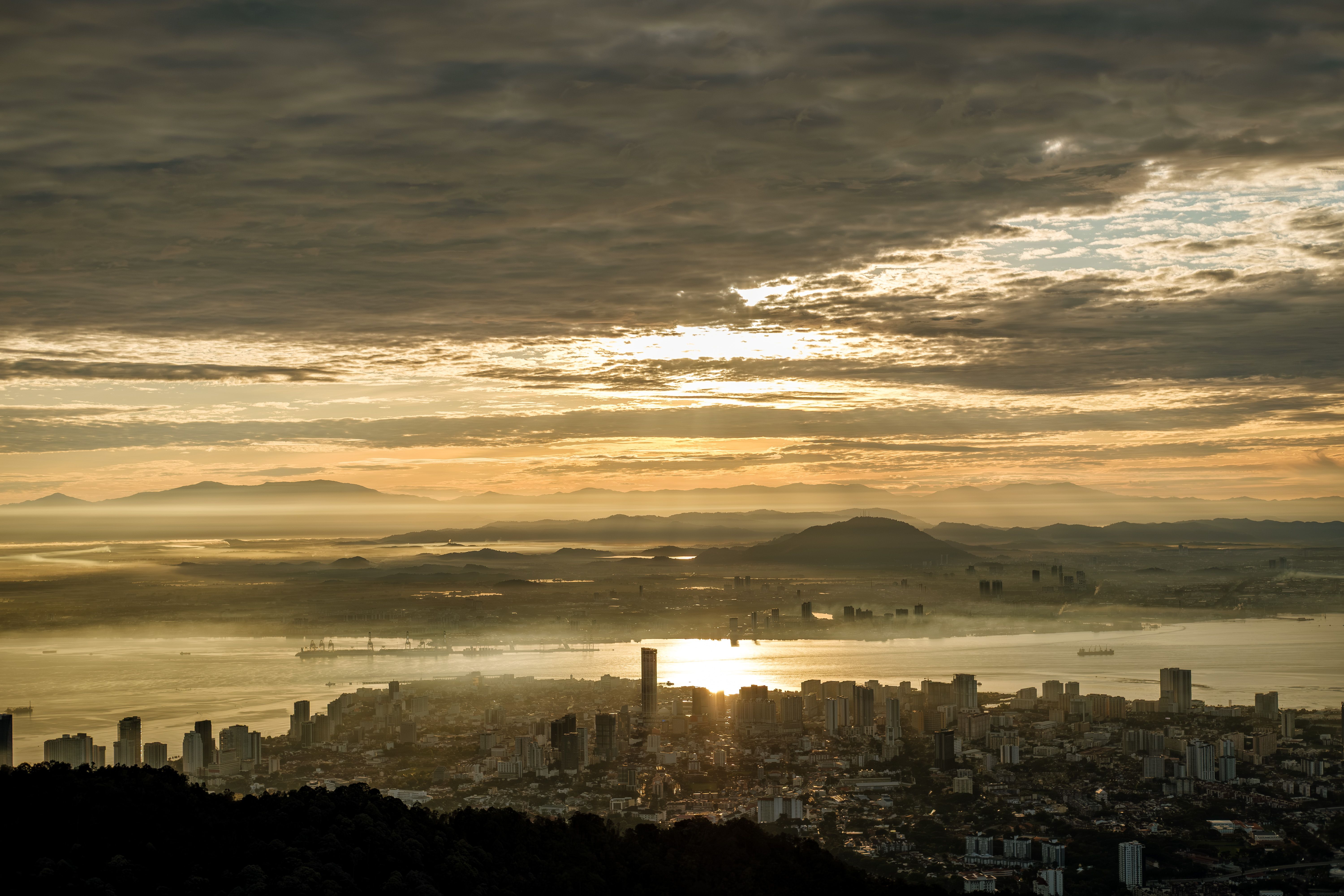 Stunning Skyline View of Penang at Sunset · Free Stock Photo