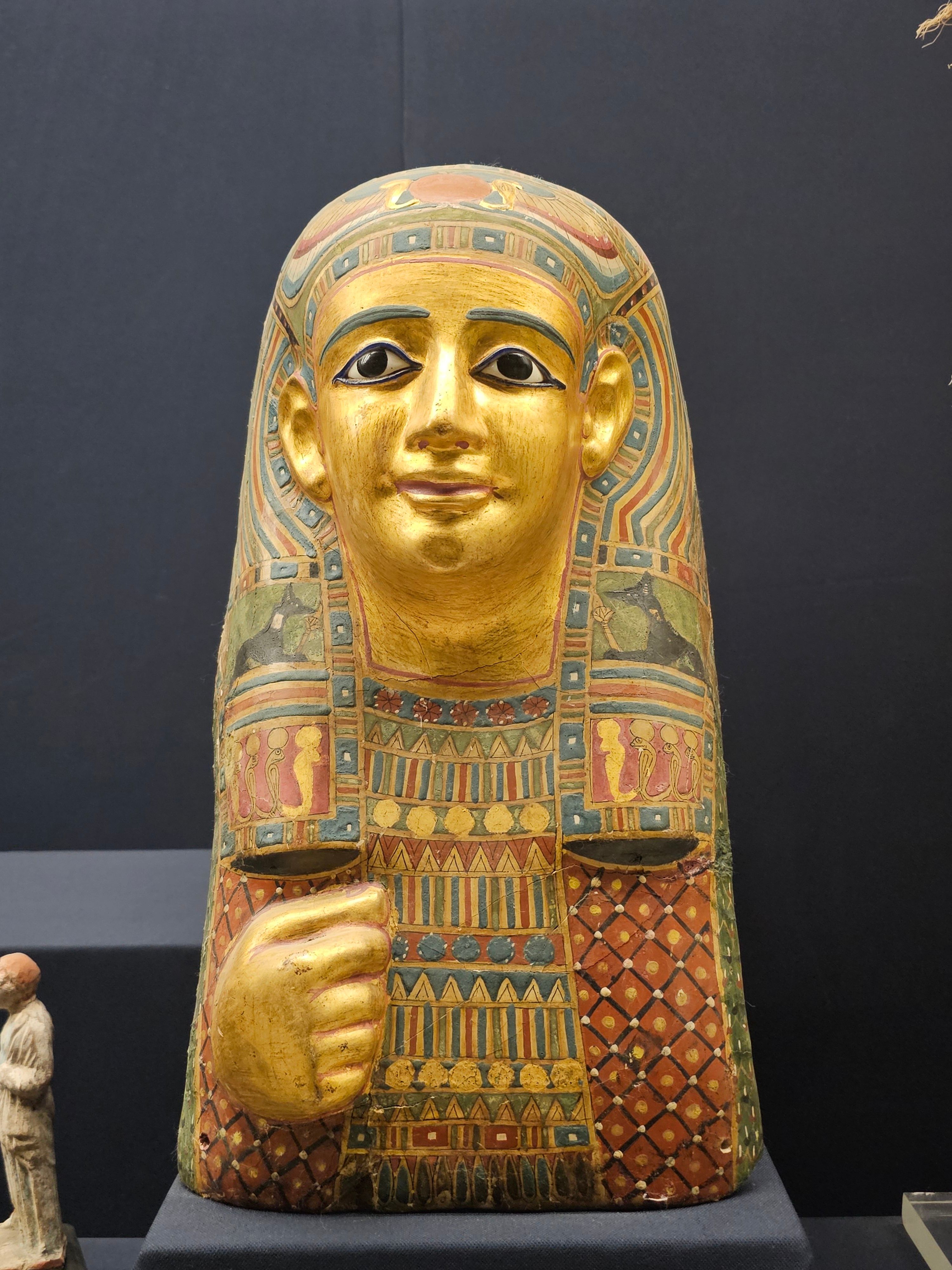 Ancient Egyptian Funerary Mask with Gold Adornment · Free Stock Photo