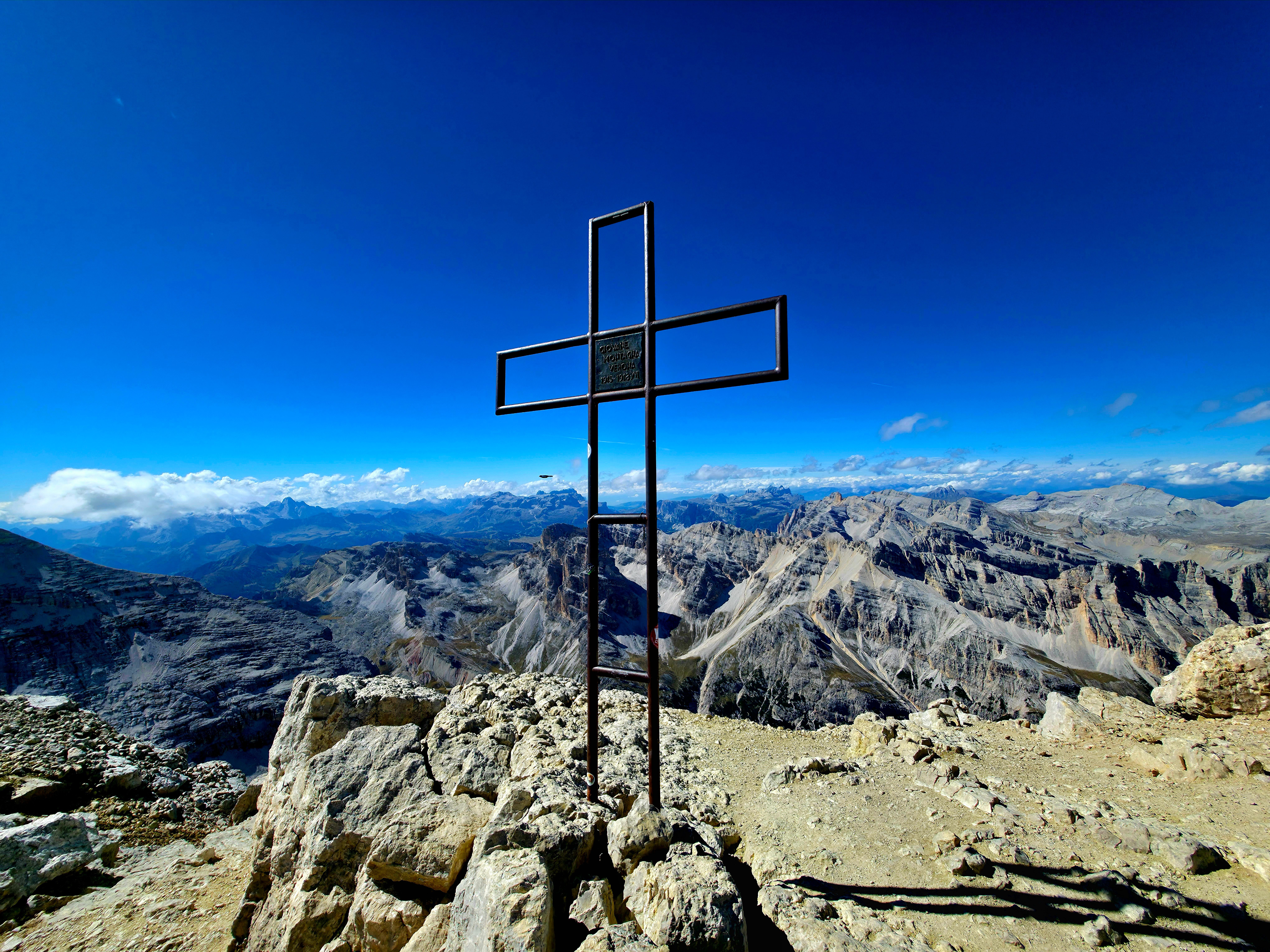 Scenic Mountain View with Cross on Summit · Free Stock Photo