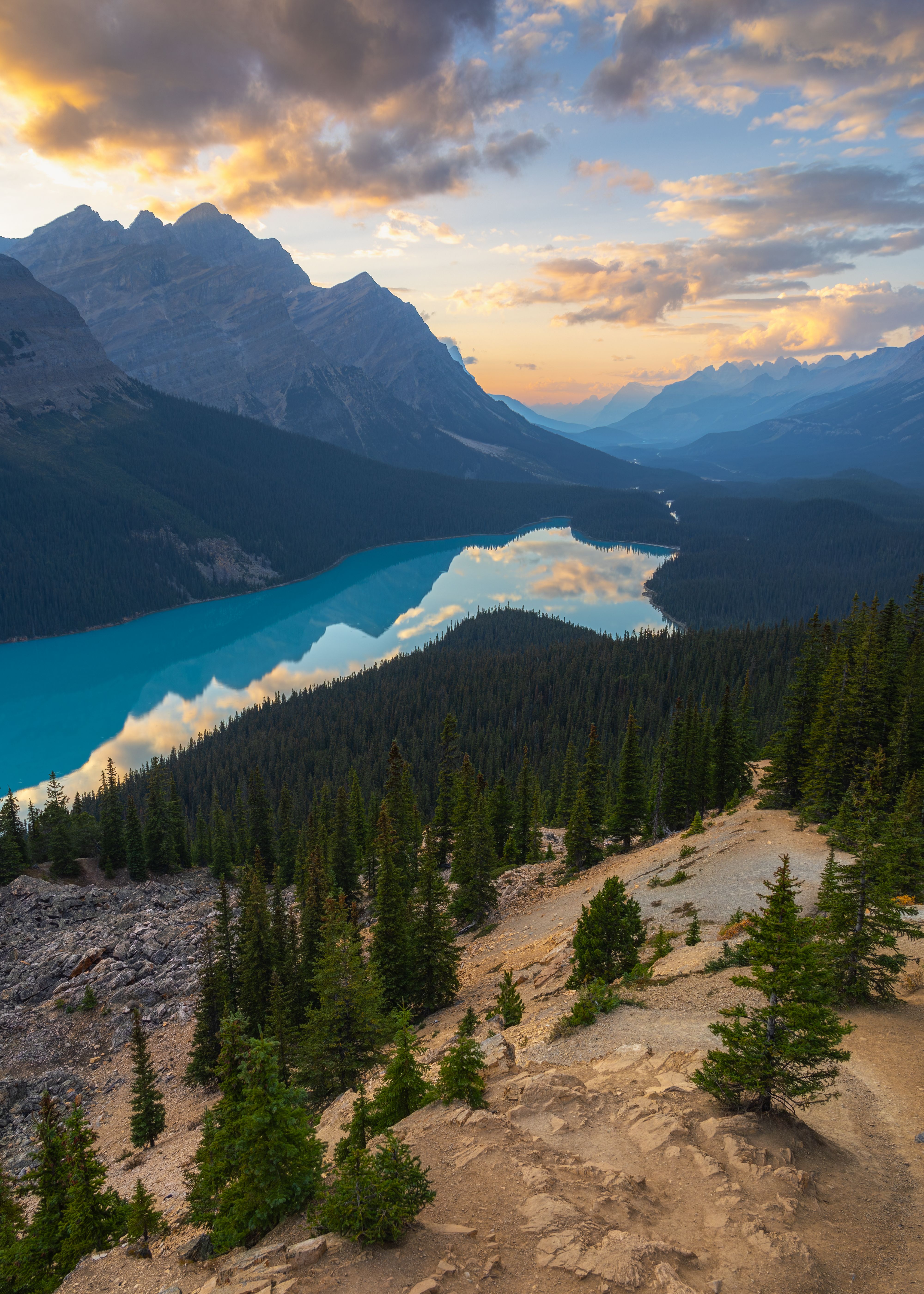 Stunning Sunset Over Jasper's Pristine Lake · Free Stock Photo