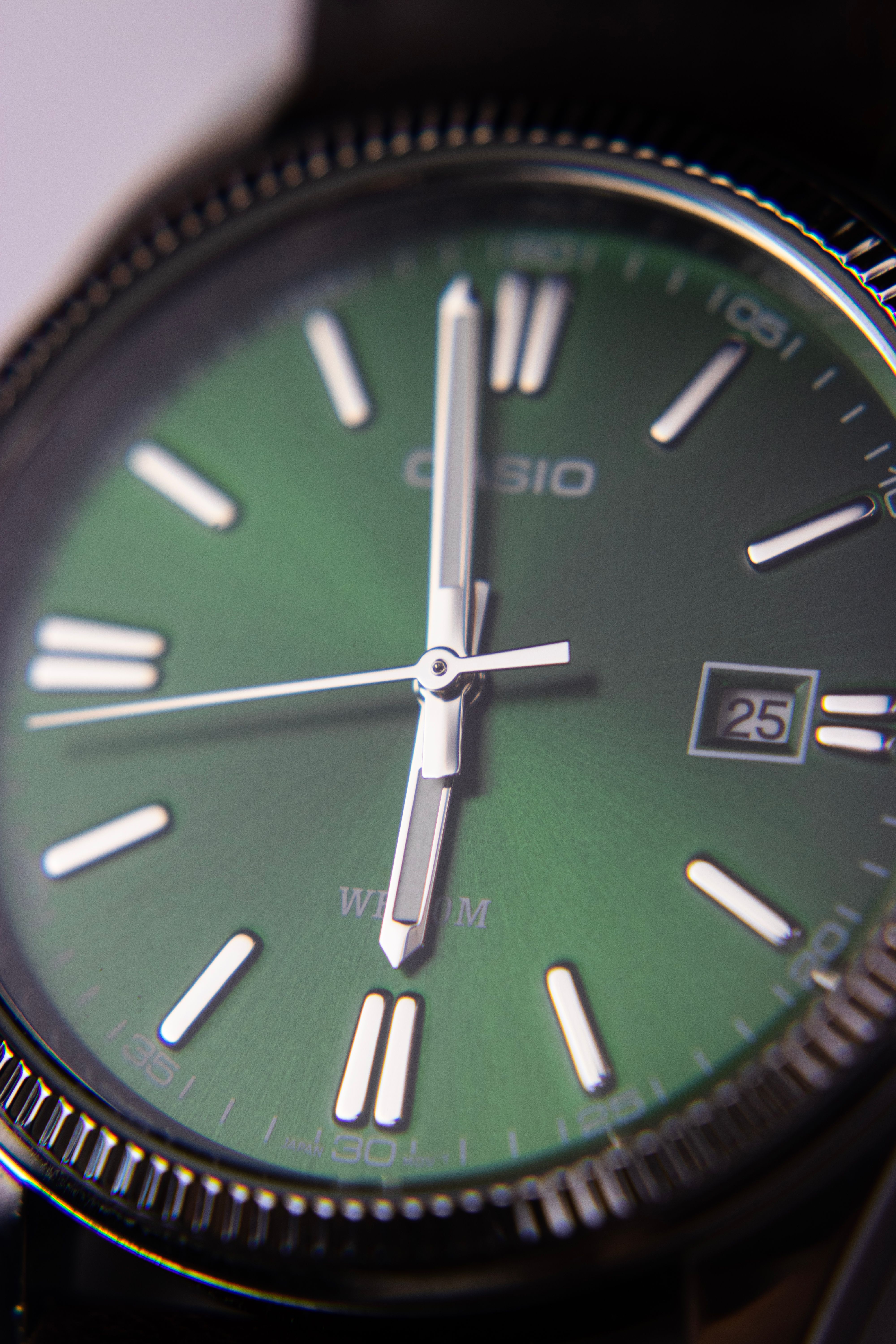 Close-up of Green Dial Casio Wristwatch · Free Stock Photo