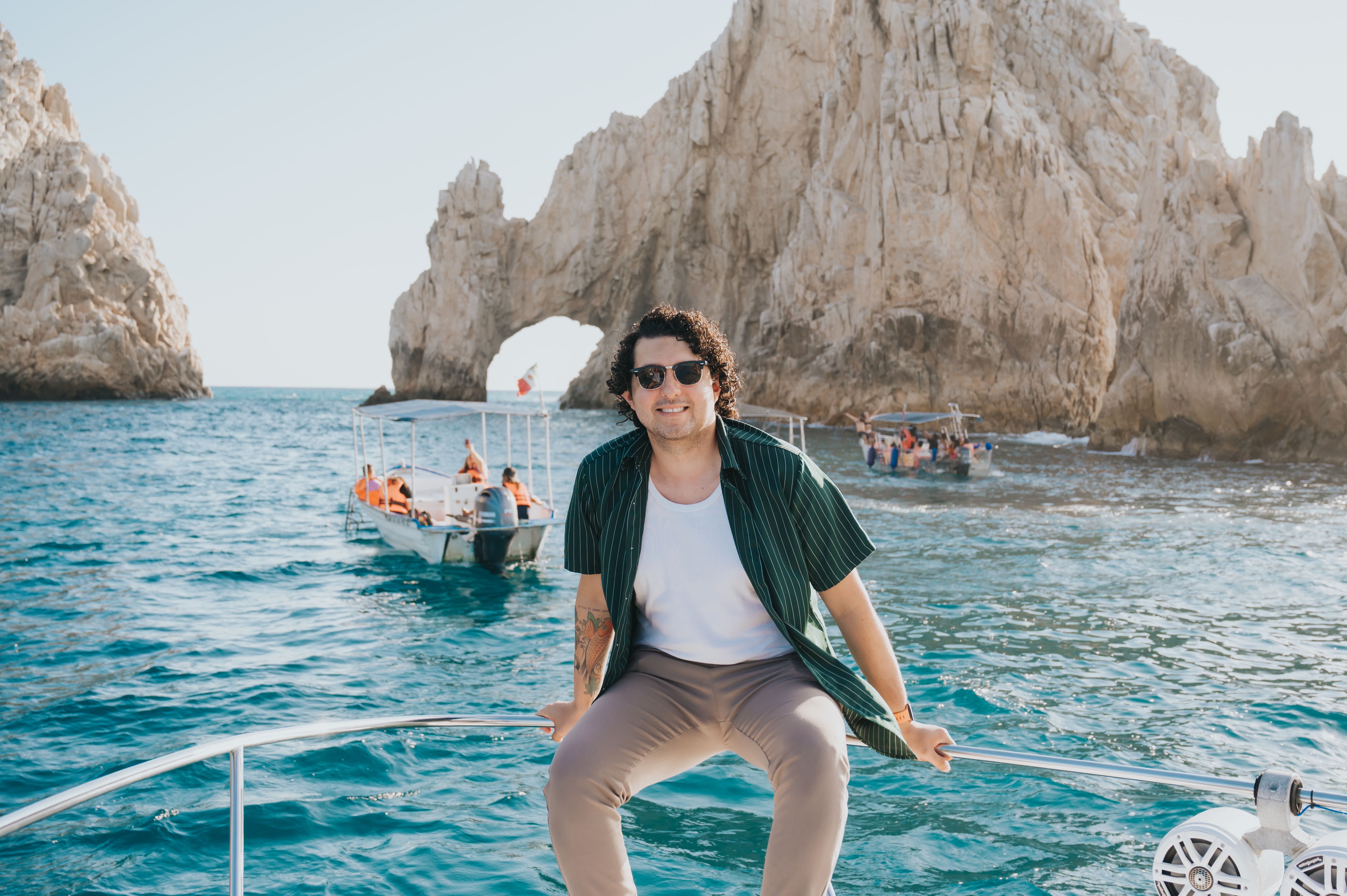 Man Enjoying a Boat Ride at El Arco, Cabo San Lucas · Free Stock Photo