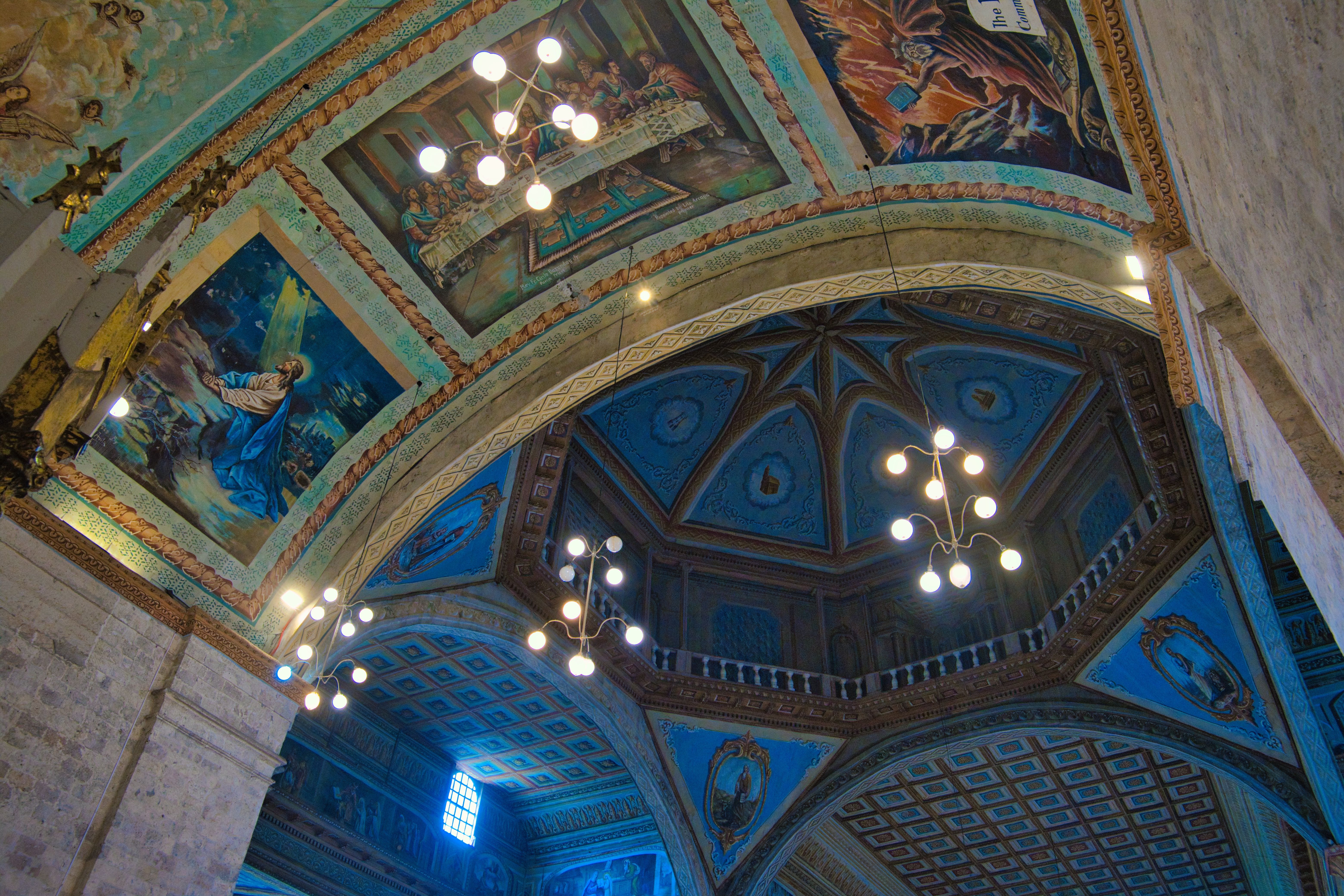 Intricate Church Ceiling with Religious Frescoes · Free Stock Photo
