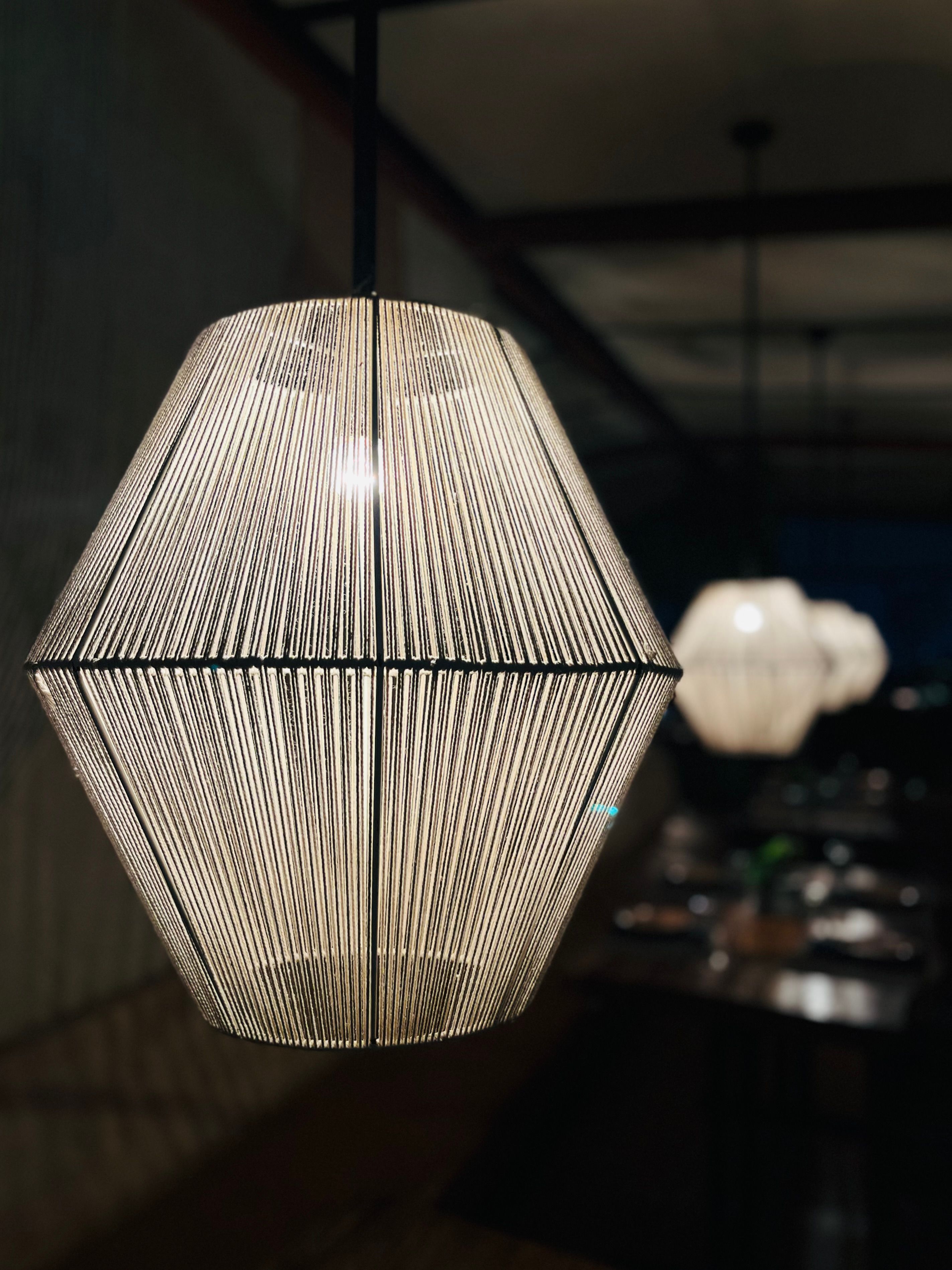 Elegant Hexagonal Pendant Light in Modern Interior · Free Stock Photo