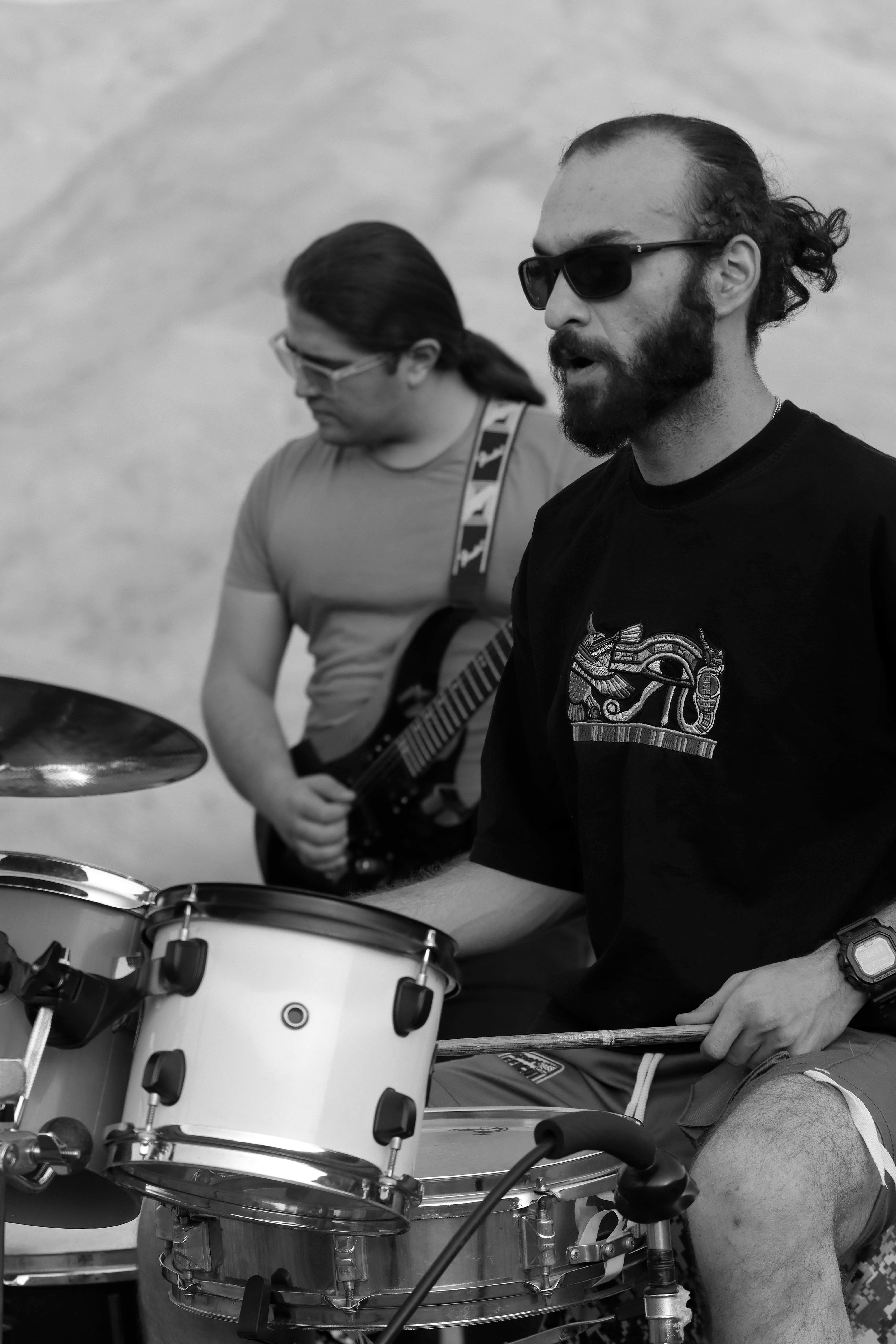 Black and White Photo of Iranian Rock Band Performing · Free Stock Photo
