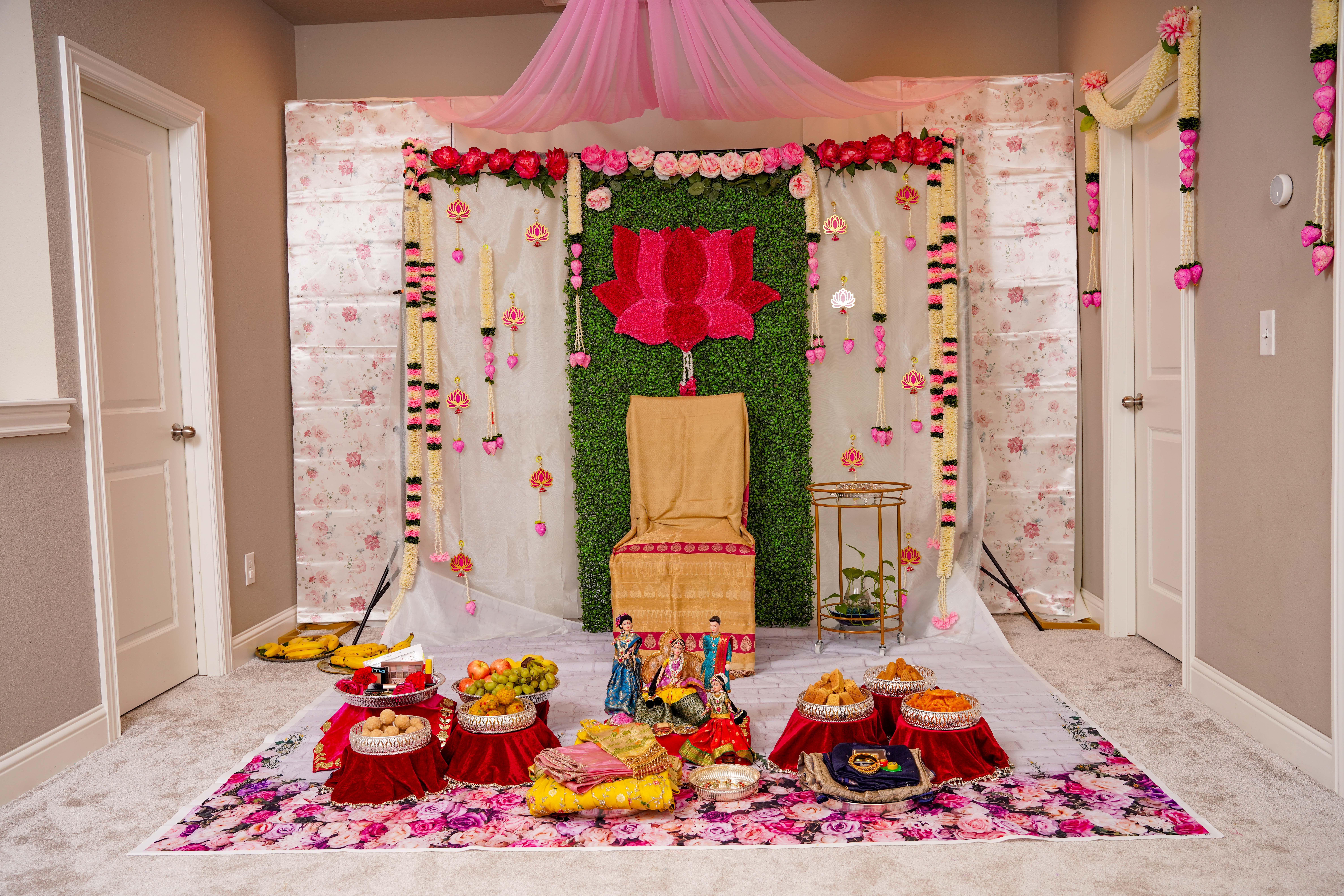 Colorful Indoor Indian Religious Ceremony Setup · Free Stock Photo