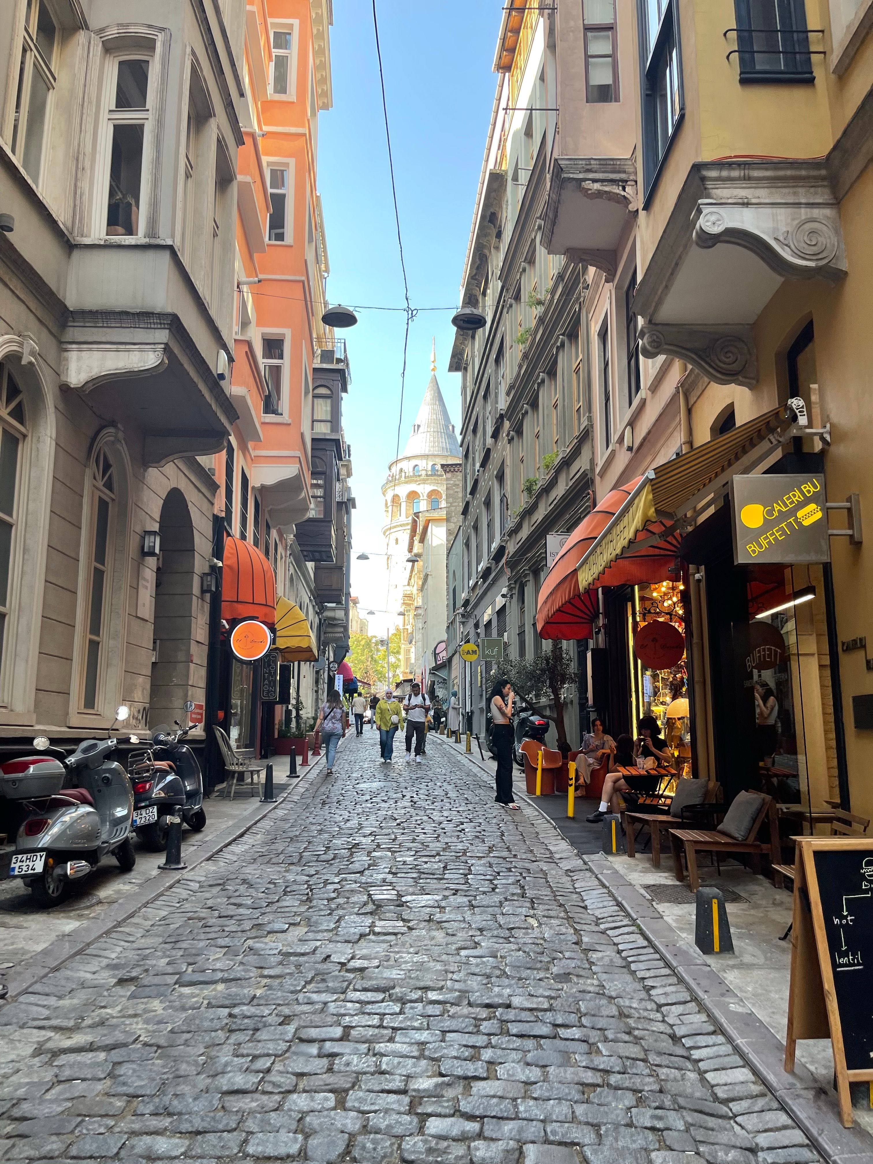 Charming Istanbul Street with Galata Tower View · Free Stock Photo