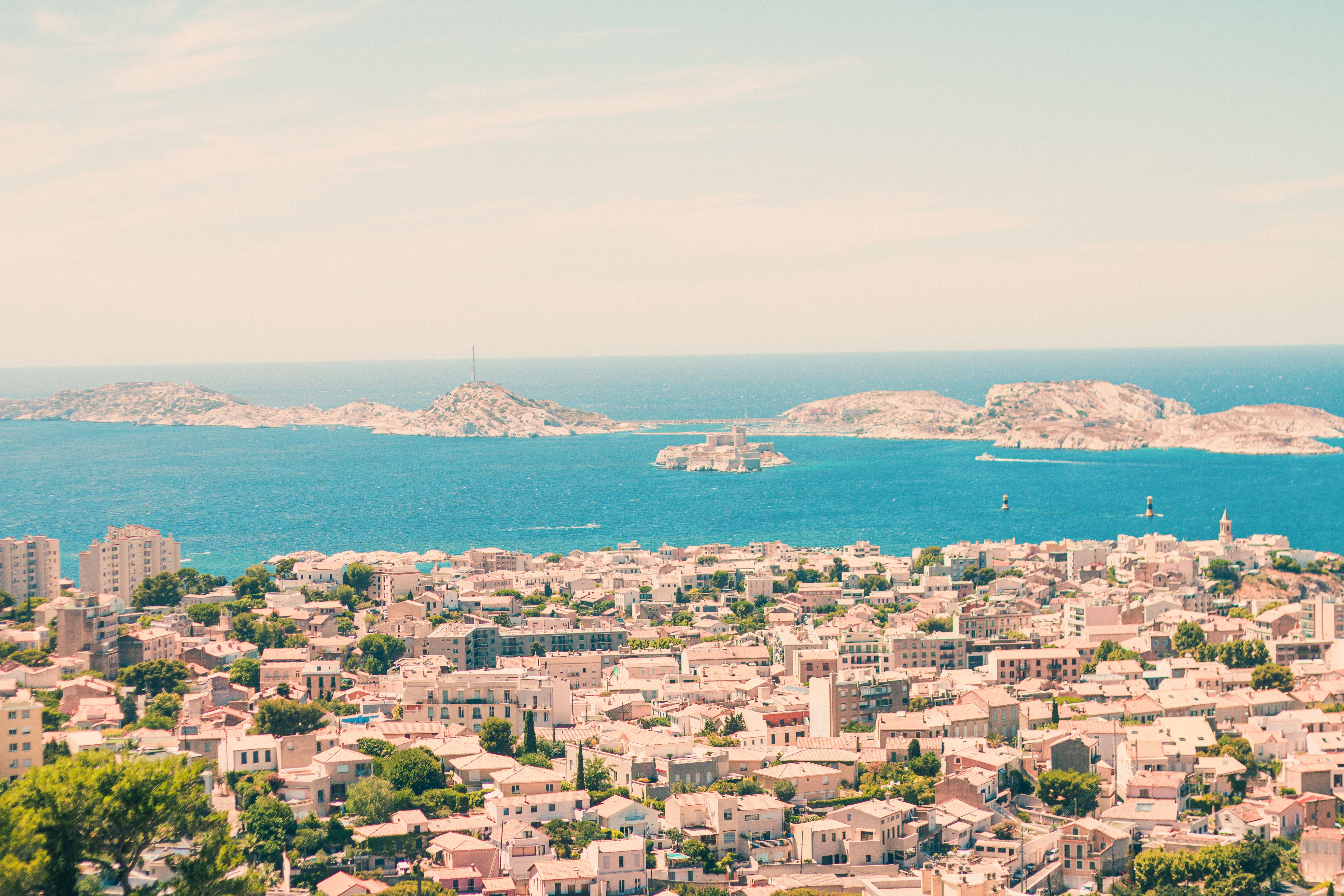 Aerial View of Marseille Coastline and Islands · Free Stock Photo