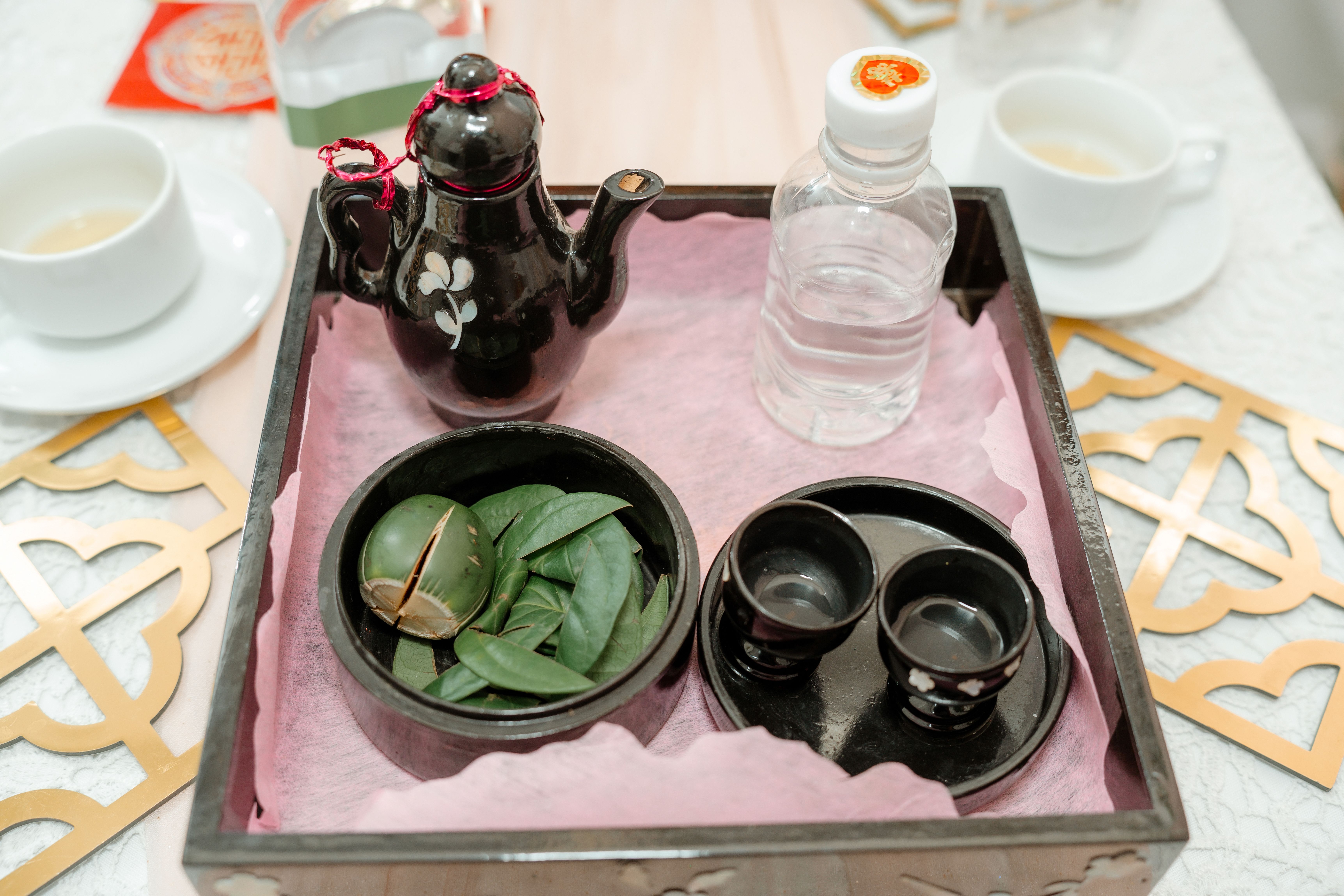Traditional Tea Tray with Teapot and Cups · Free Stock Photo
