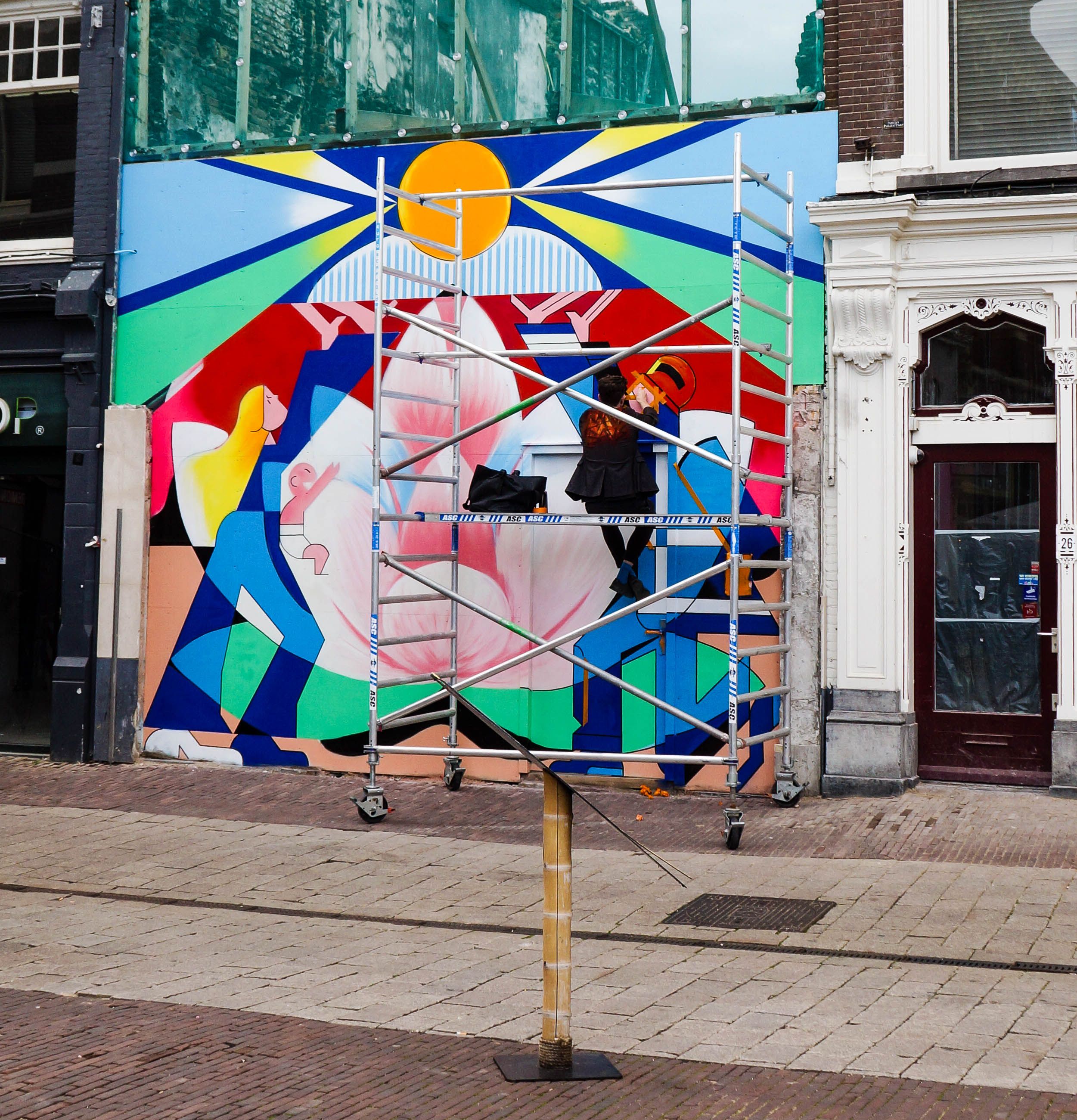 Colorful Street Mural in Dutch City Center · Free Stock Photo