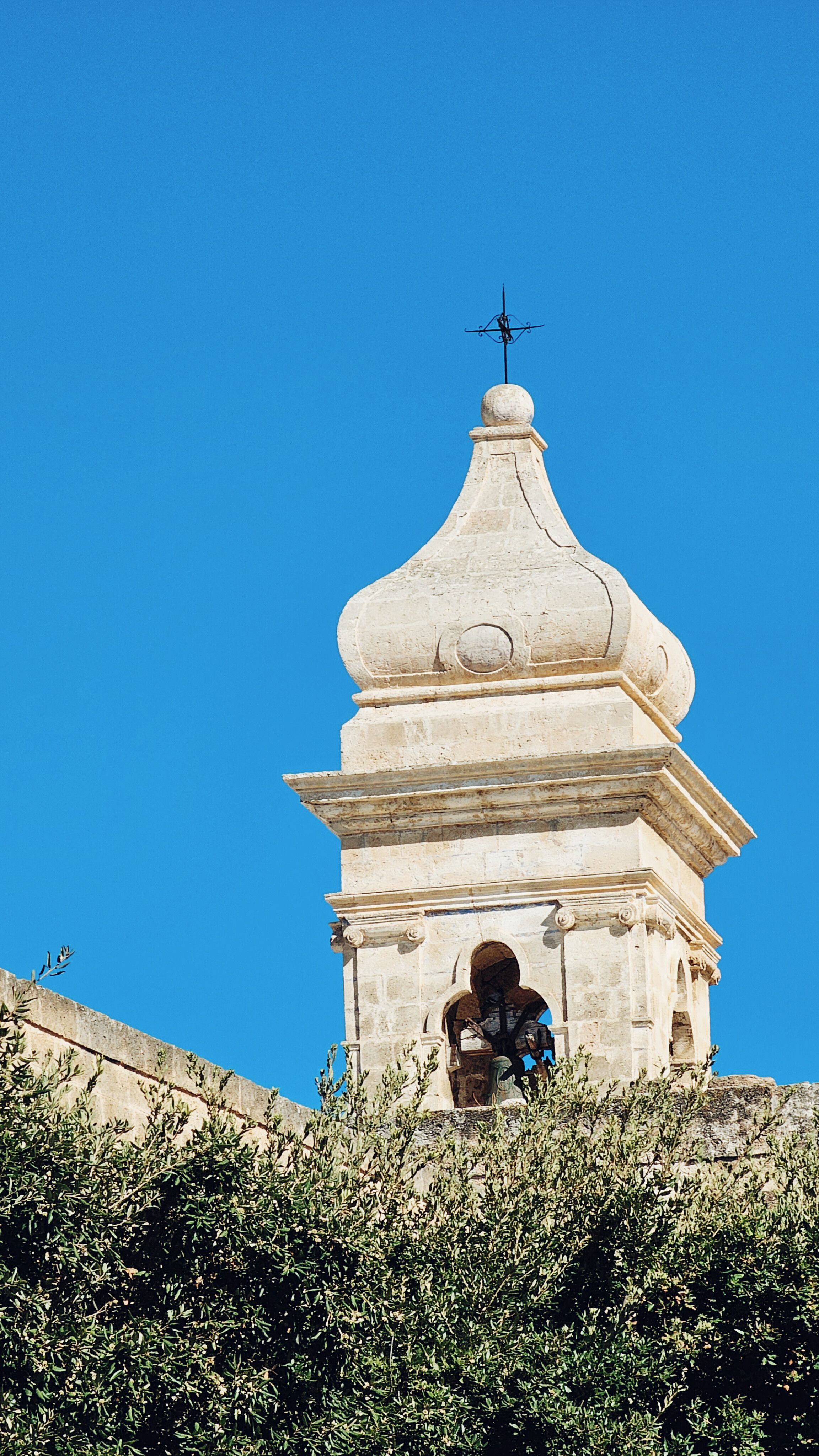 Historic Bell Tower with Azure Sky Background · Free Stock Photo