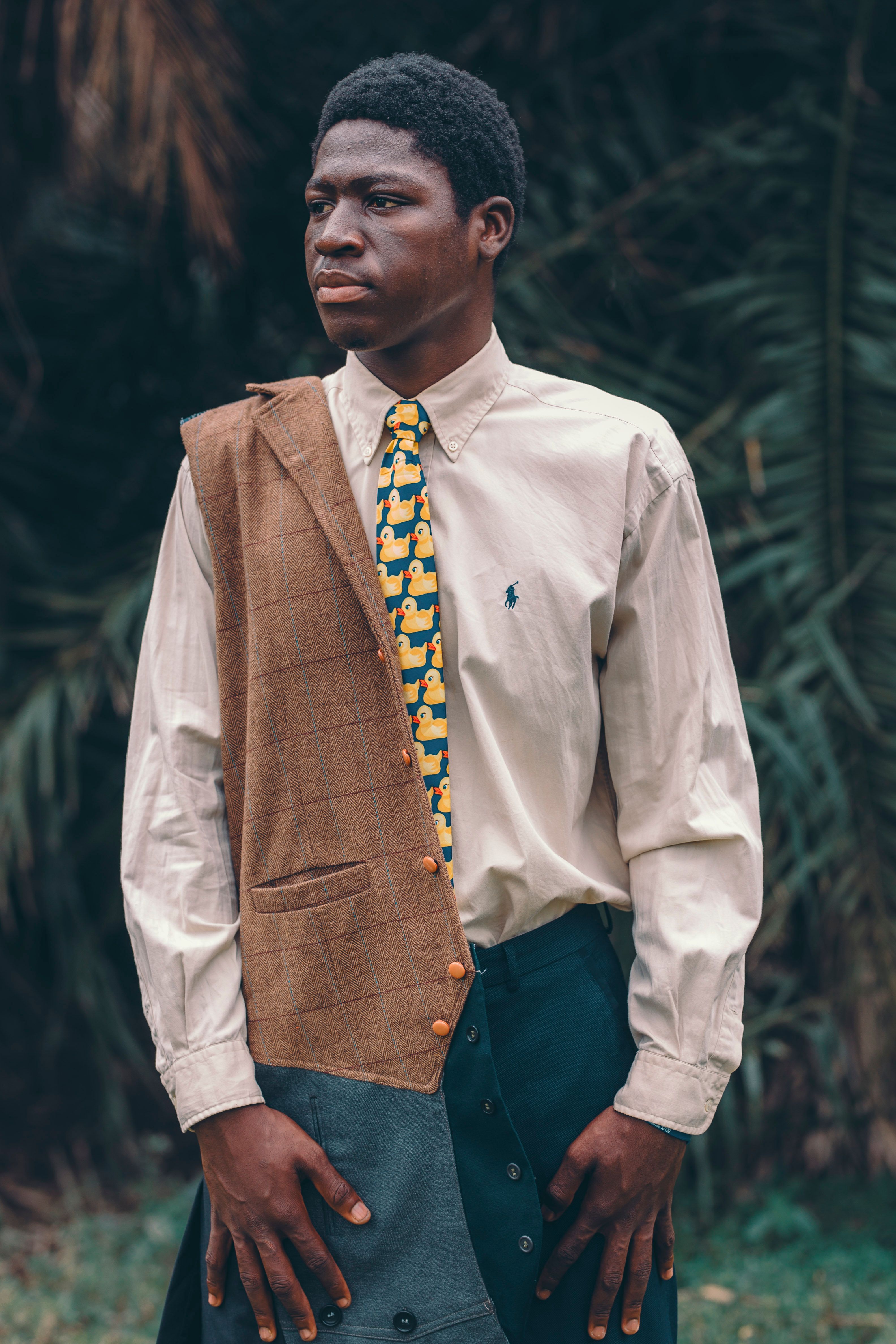 Fashionable Man in Unique Outfit in Outdoor Setting · Free Stock Photo