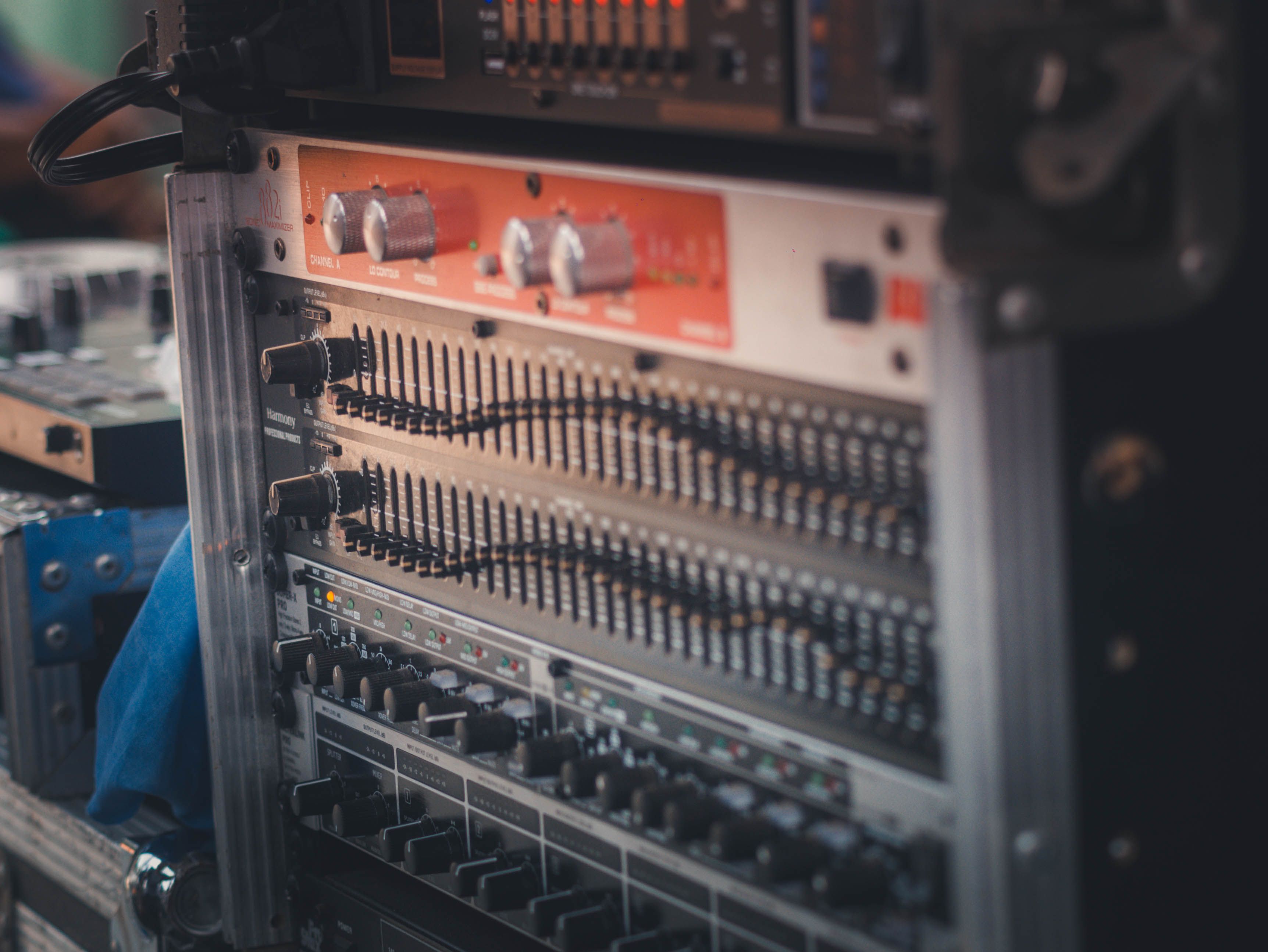 Audio Equipment Rack with Mixer and Equalizer · Free Stock Photo