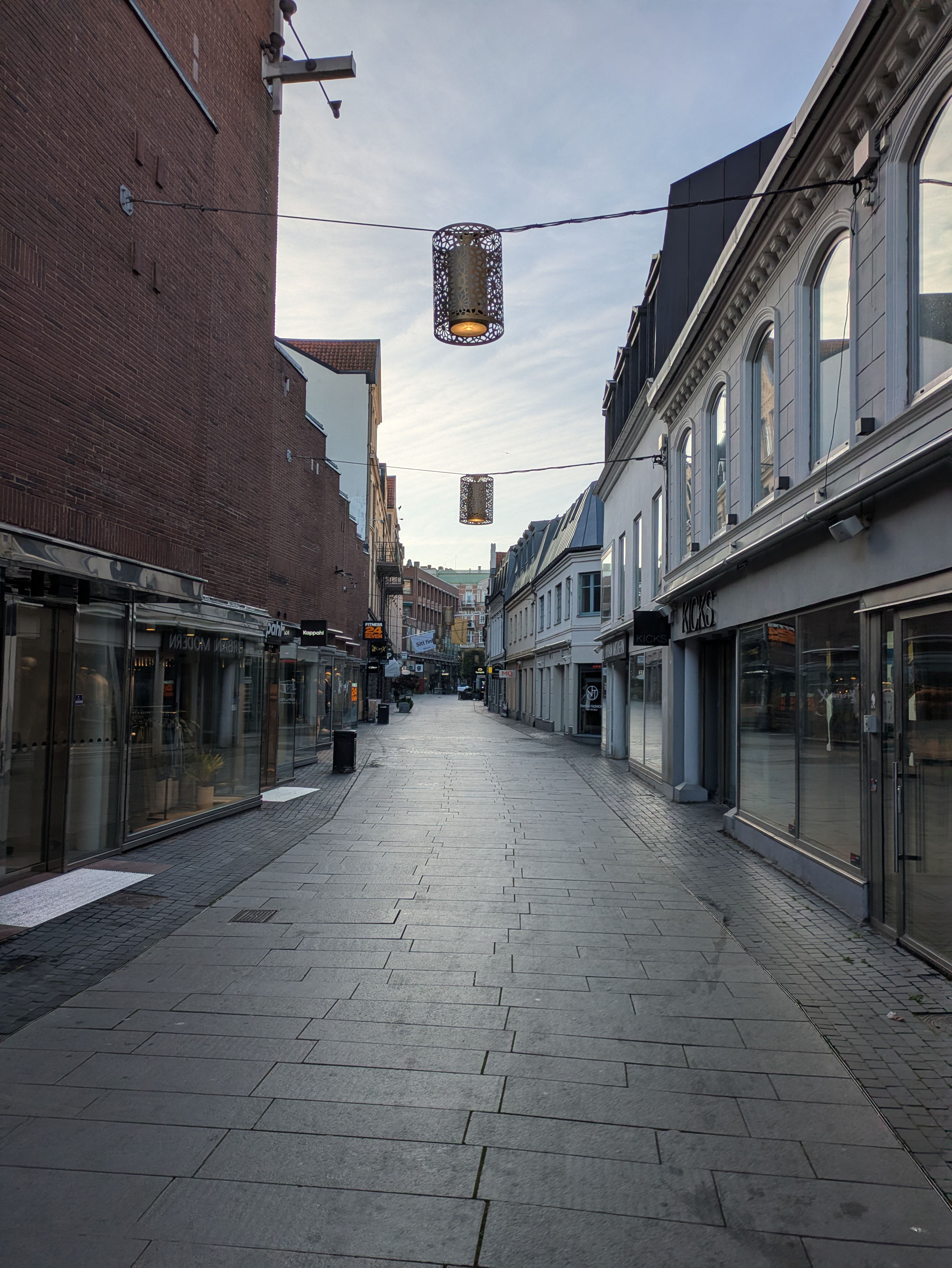 Empty Pedestrian Street in European City at Dawn · Free Stock Photo