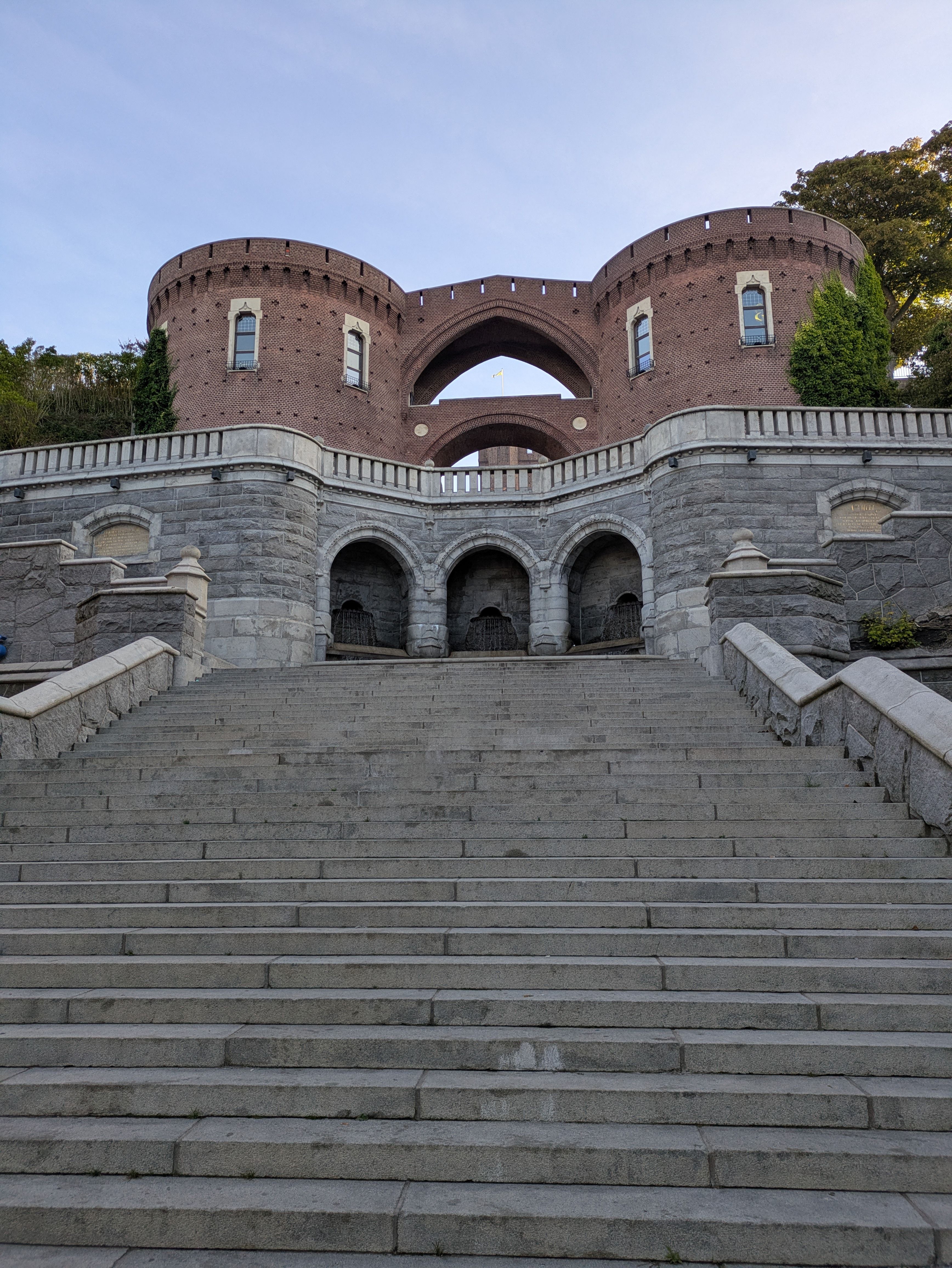 Grand Stairway Leading to Historic Brick Fortress · Free Stock Photo