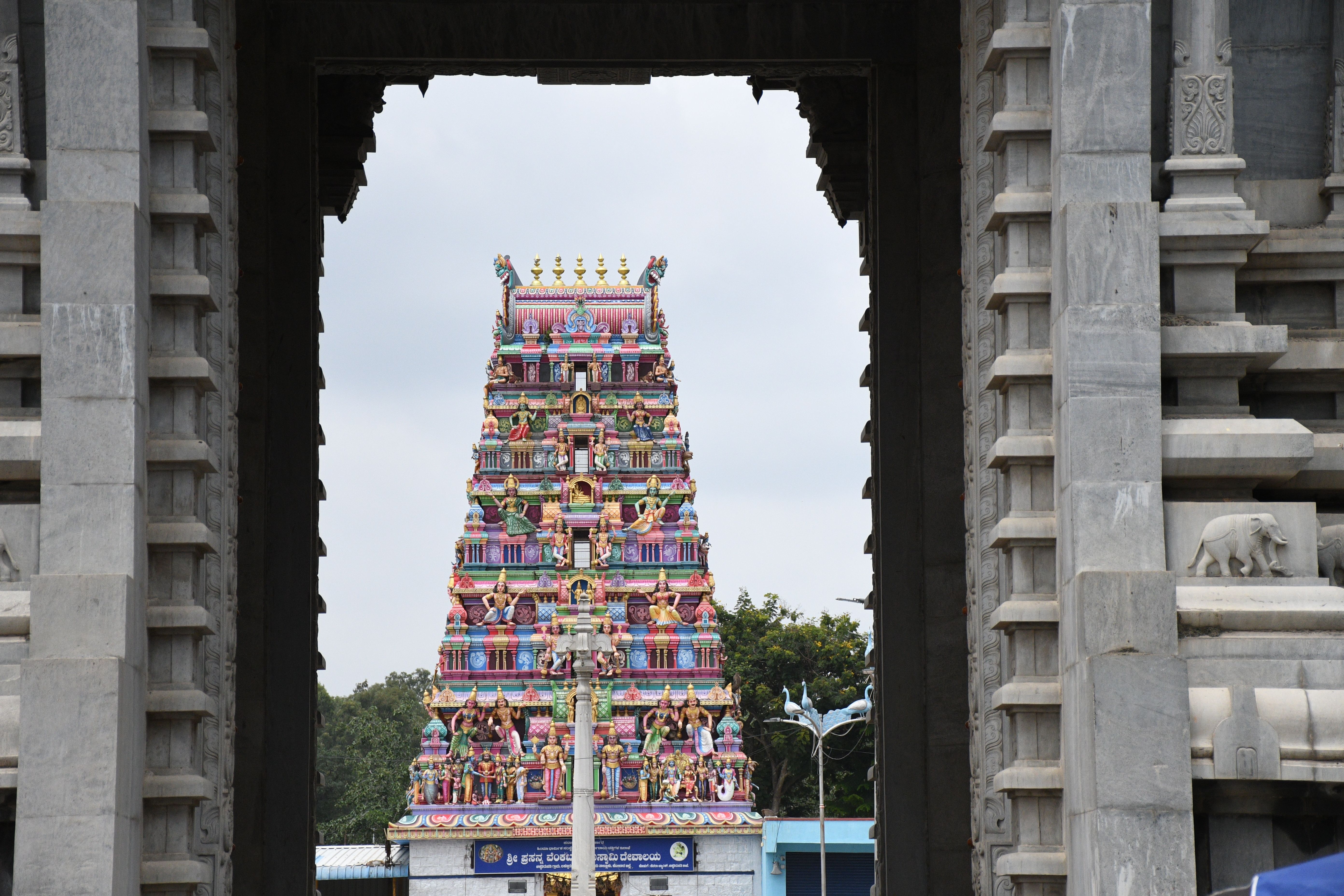 Vibrant Hindu Temple Tower with Carvings · Free Stock Photo