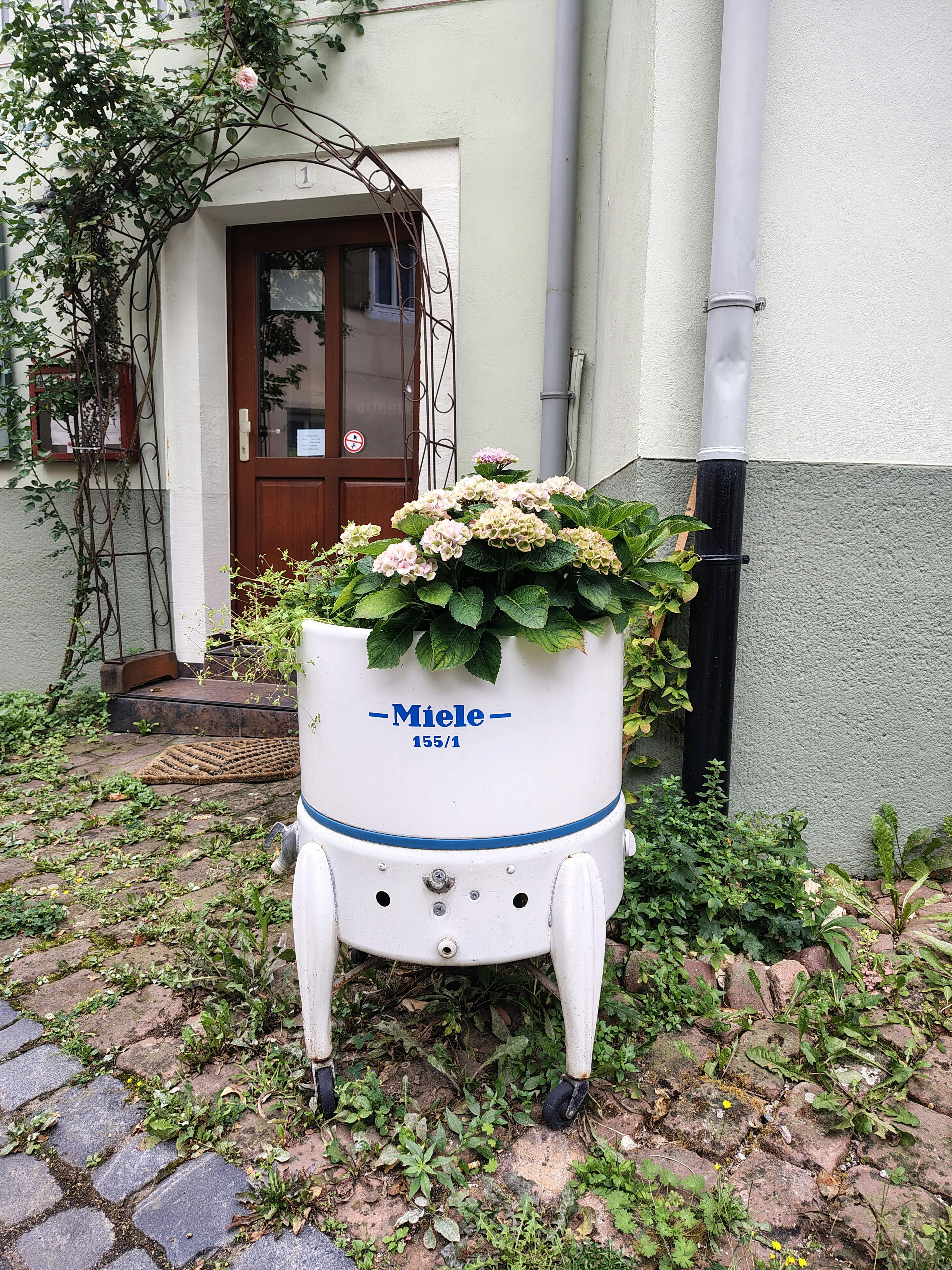Vintage Miele Washing Machine as Planter · Free Stock Photo