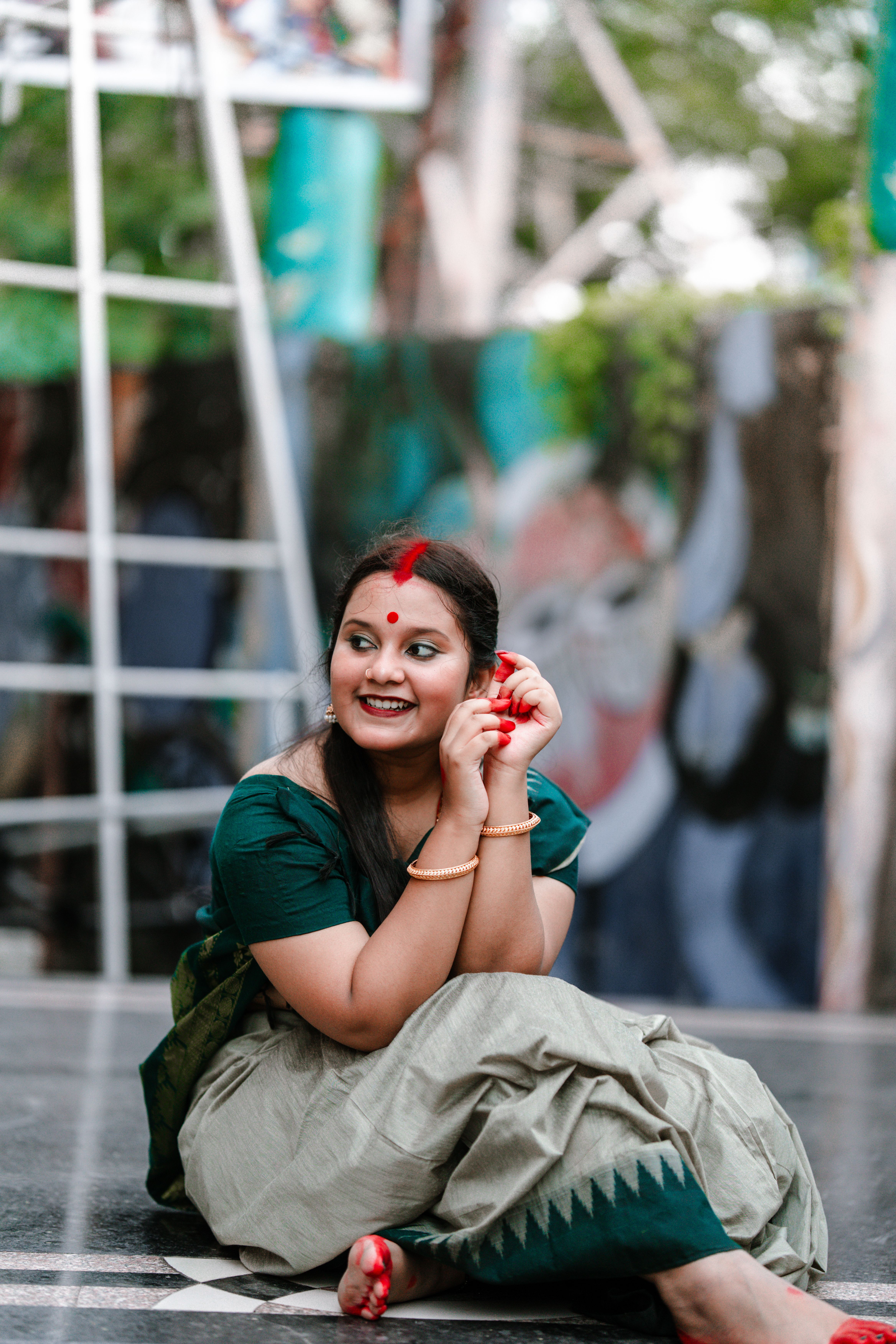 Smiling Woman in Traditional South Asian Attire · Free Stock Photo