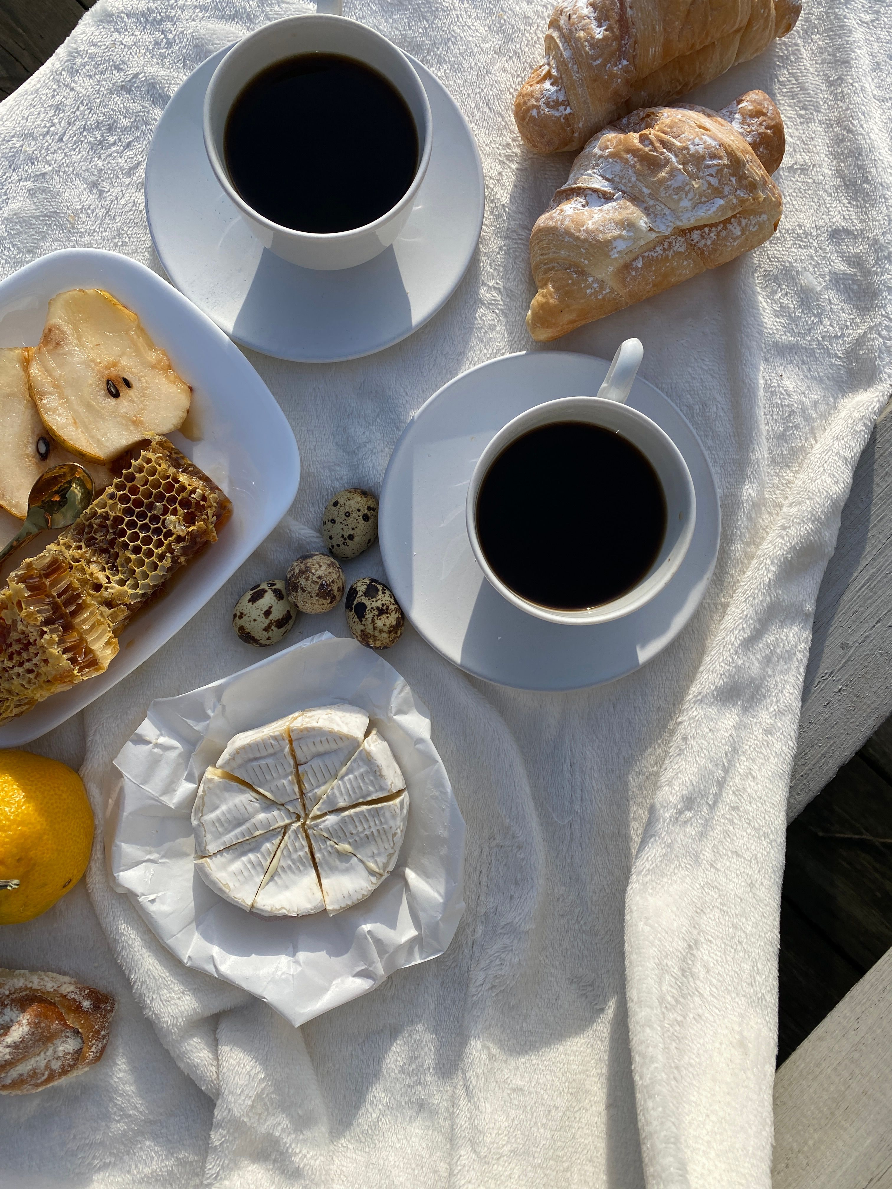 Elegant Breakfast Setting with Coffee and Pastries · Free Stock Photo