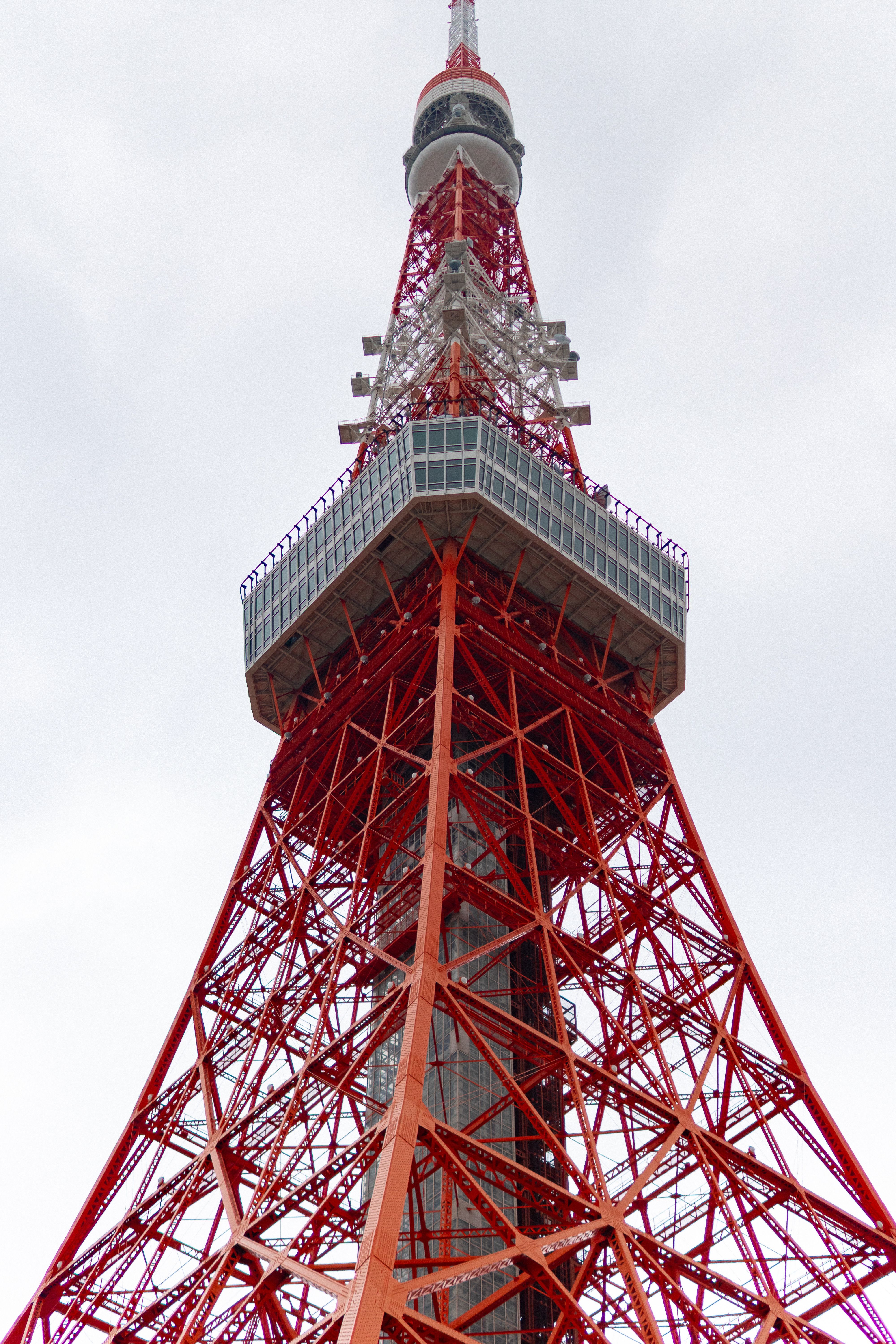 Tokyo Tower Close-Up on a Cloudy Day · Free Stock Photo