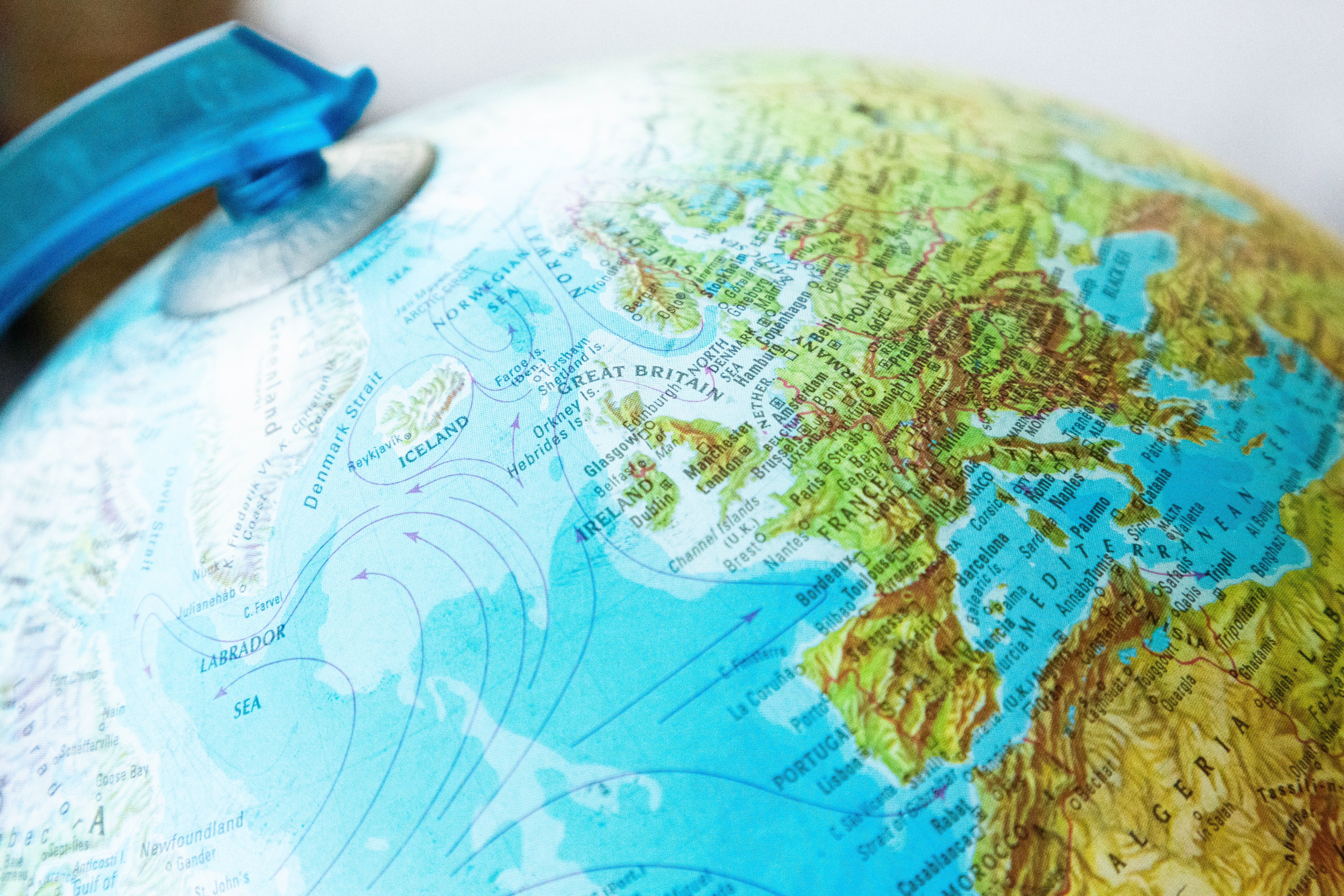 Close-Up View of a World Globe Map · Free Stock Photo