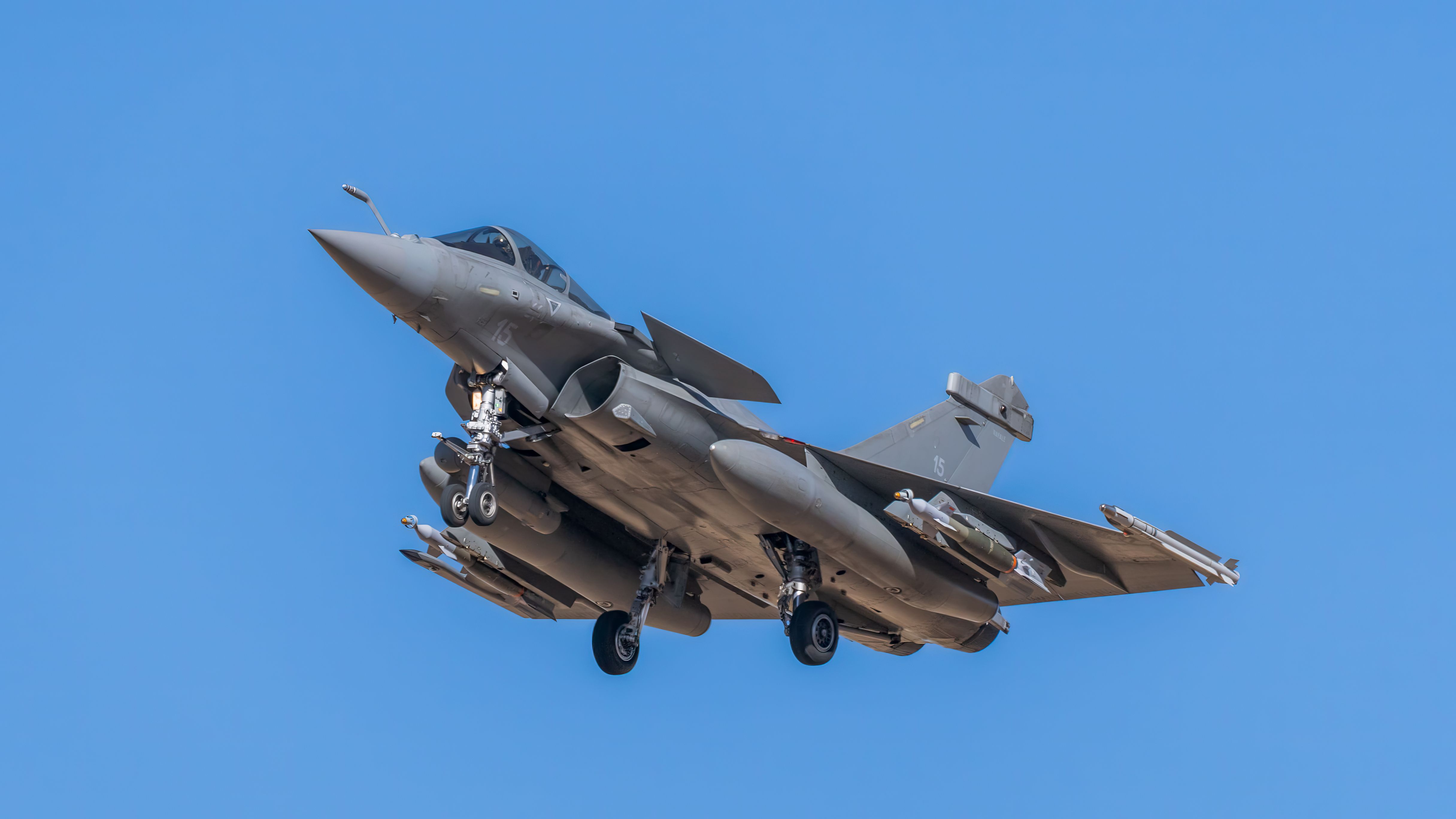 Rafale Jet in Flight Over Clear Blue Sky · Free Stock Photo
