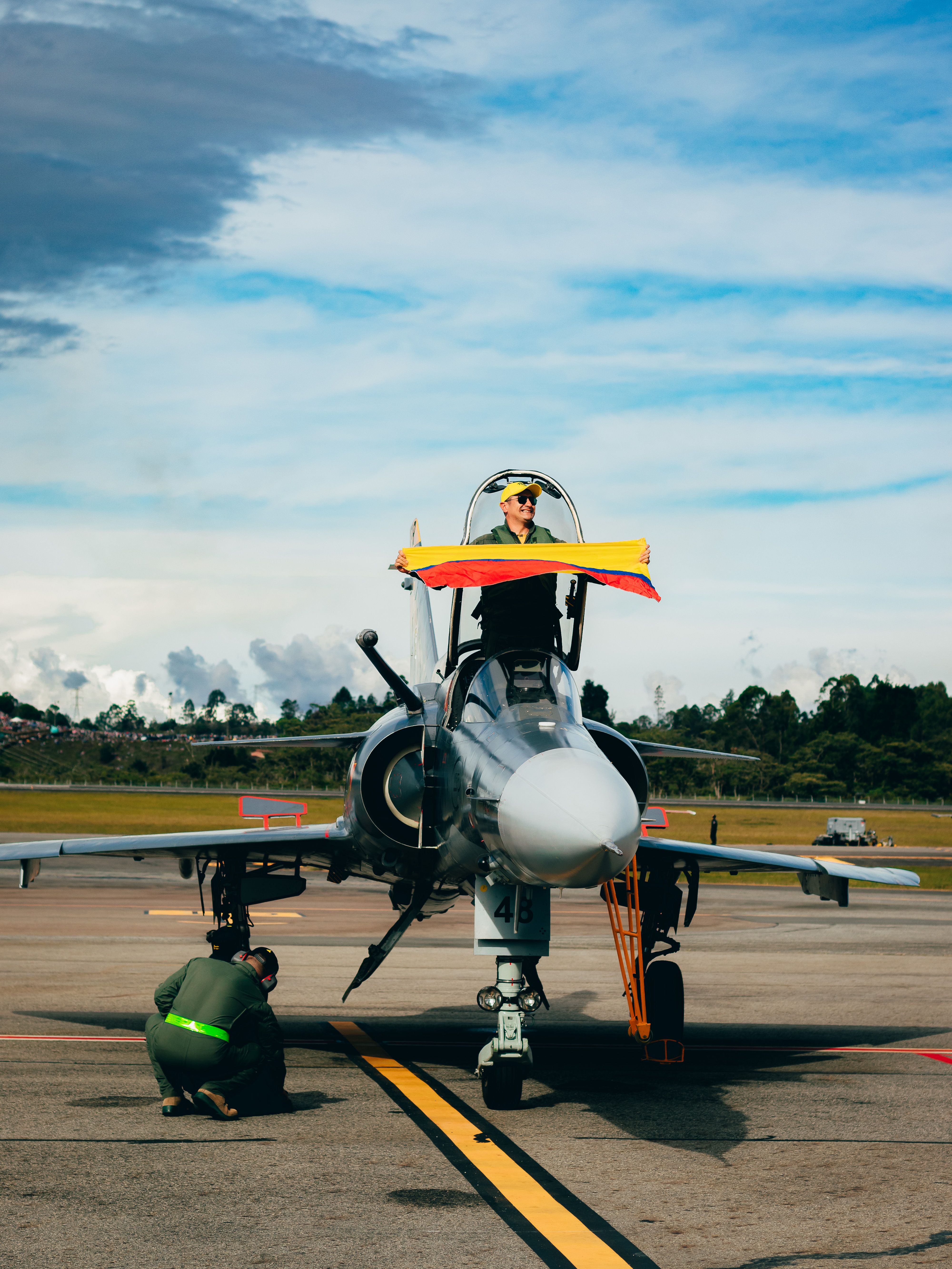 Air Force Jet with Colombian Flag in Rionegro · Free Stock Photo