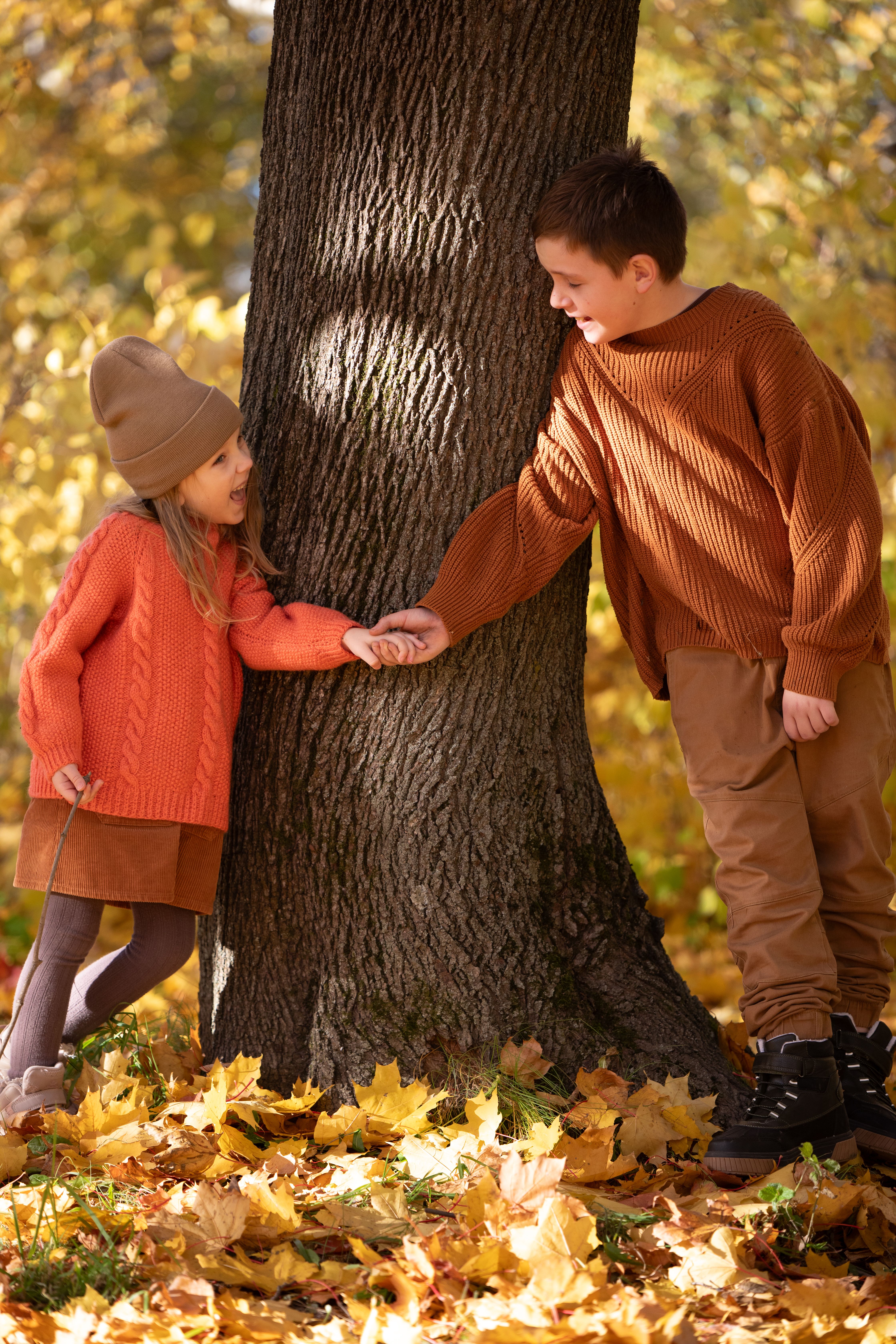 Children Playing Hide and Seek in Autumn · Free Stock Photo