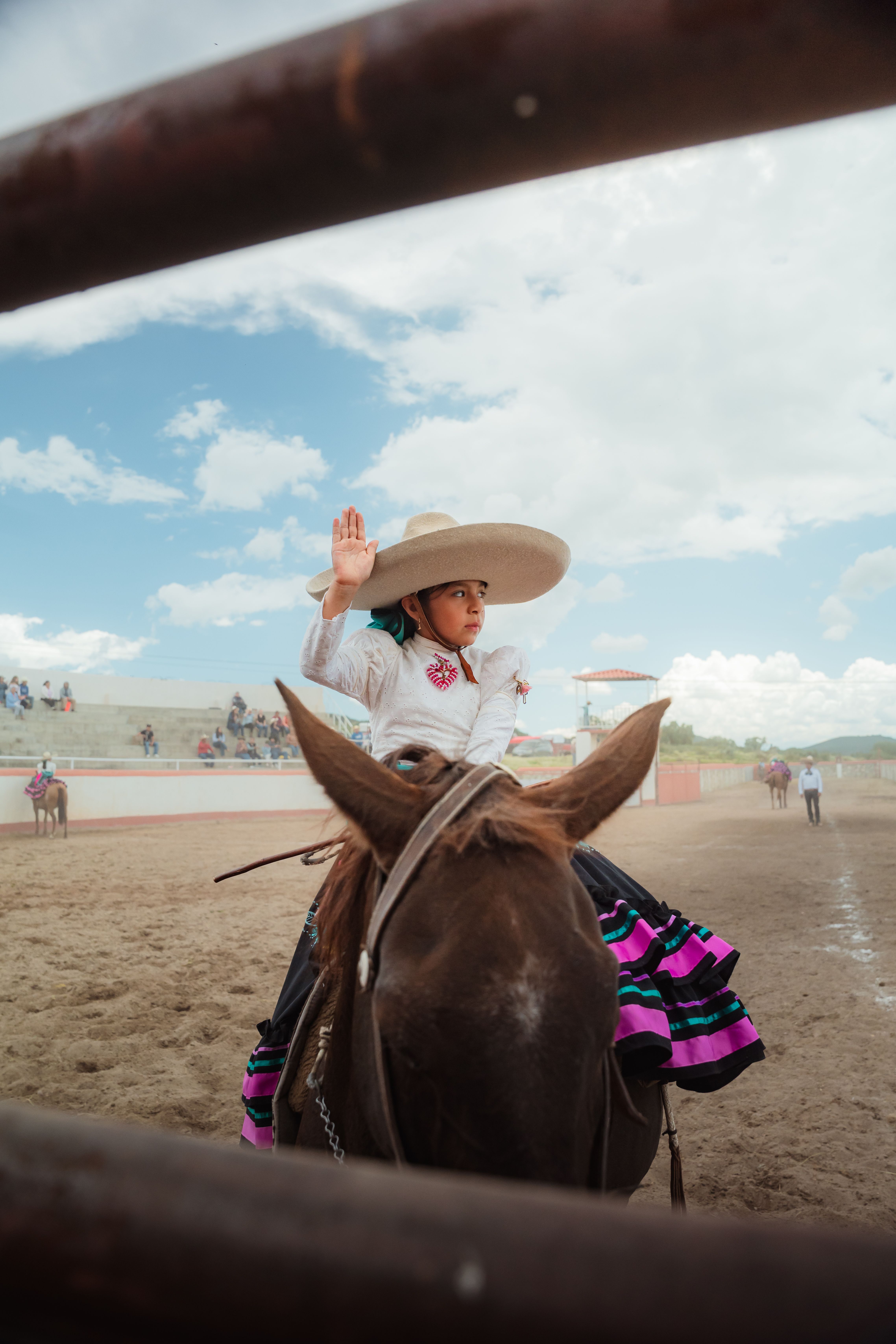 Mexican Charro Woman Riding in Hidalgo Arena · Free Stock Photo