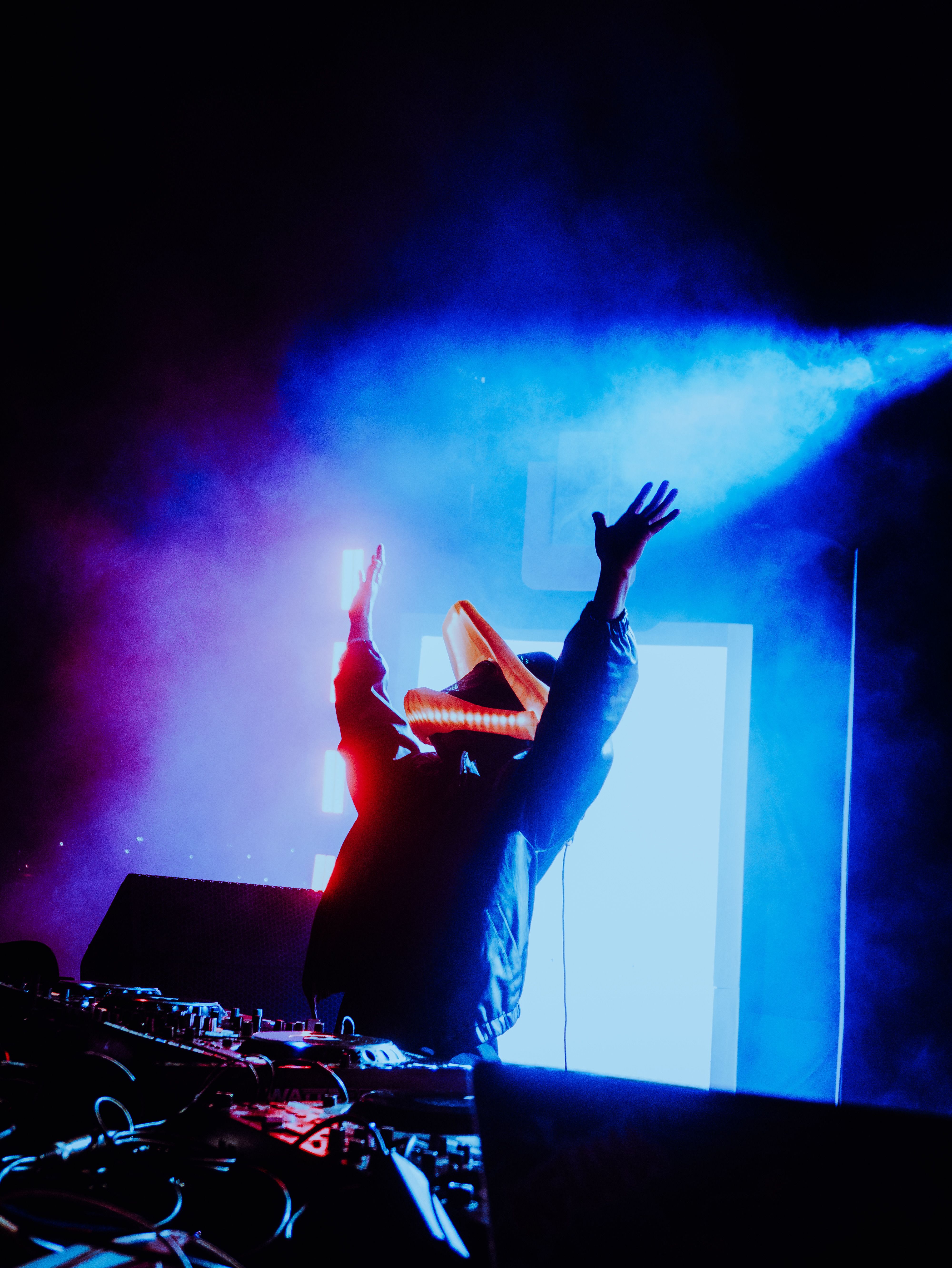 Electric DJ performing at vibrant night concert · Free Stock Photo